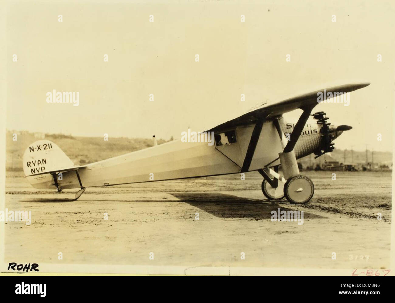 The side view of the Spirit of St. Louis, flown by Charles Lindbergh ...