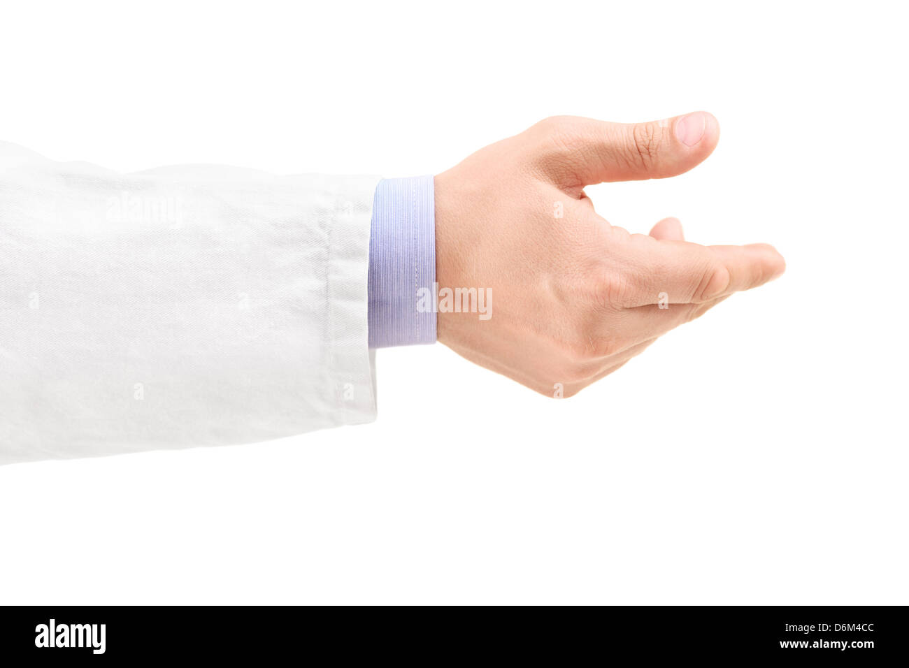 Hand of a male doctor, isolated on white background Stock Photo - Alamy