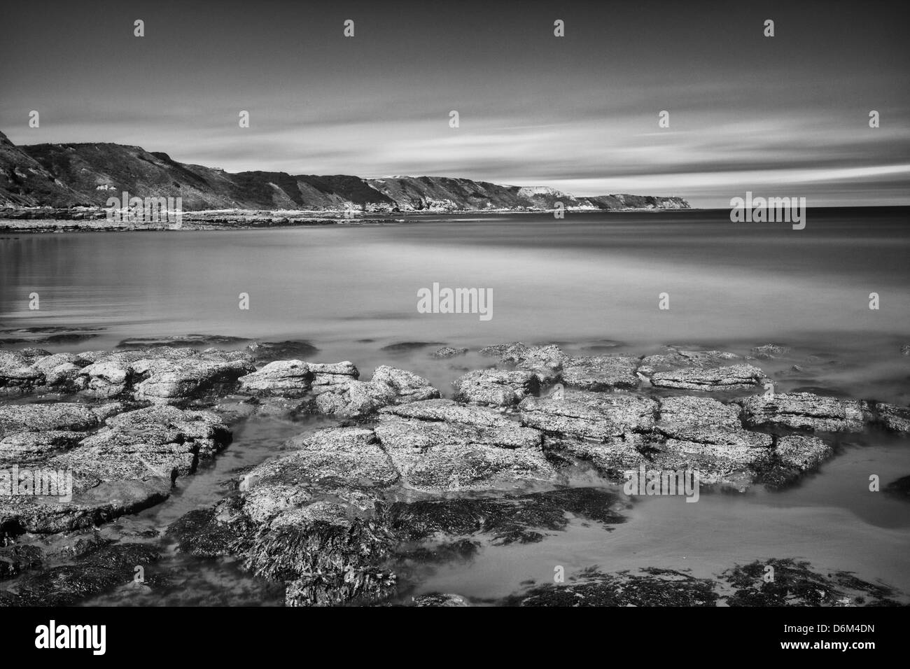 England, North Yorkshire, Scarborough. Scalby Ness Sands, located north ...