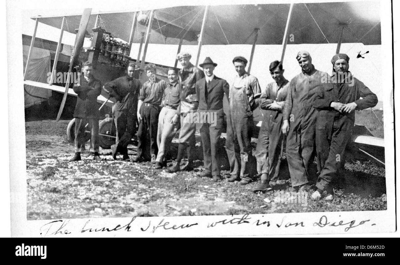 This image features Louis Seeman and his fellow aviators, including ...