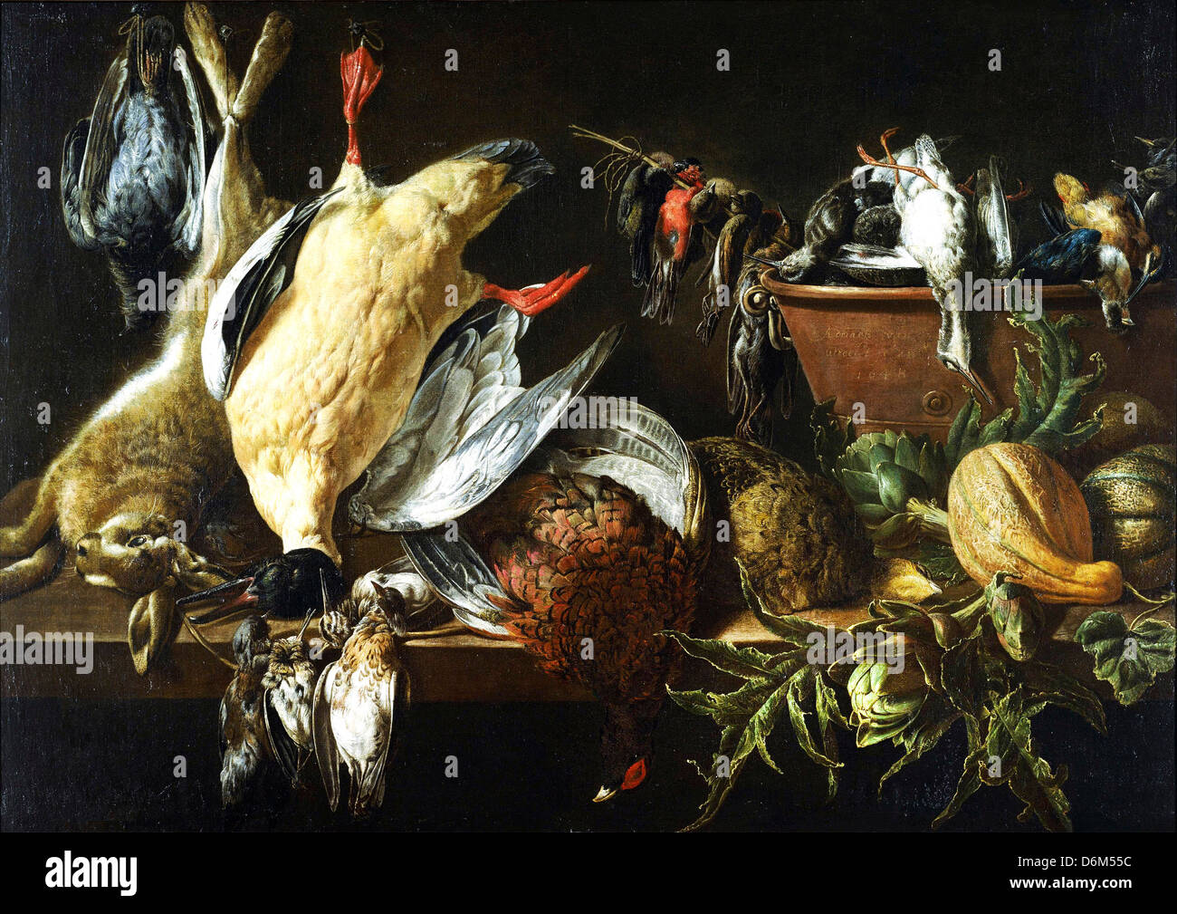 Adriaen van Utrecht, Still Life with Games and Vegetables 1648 Oil on ...