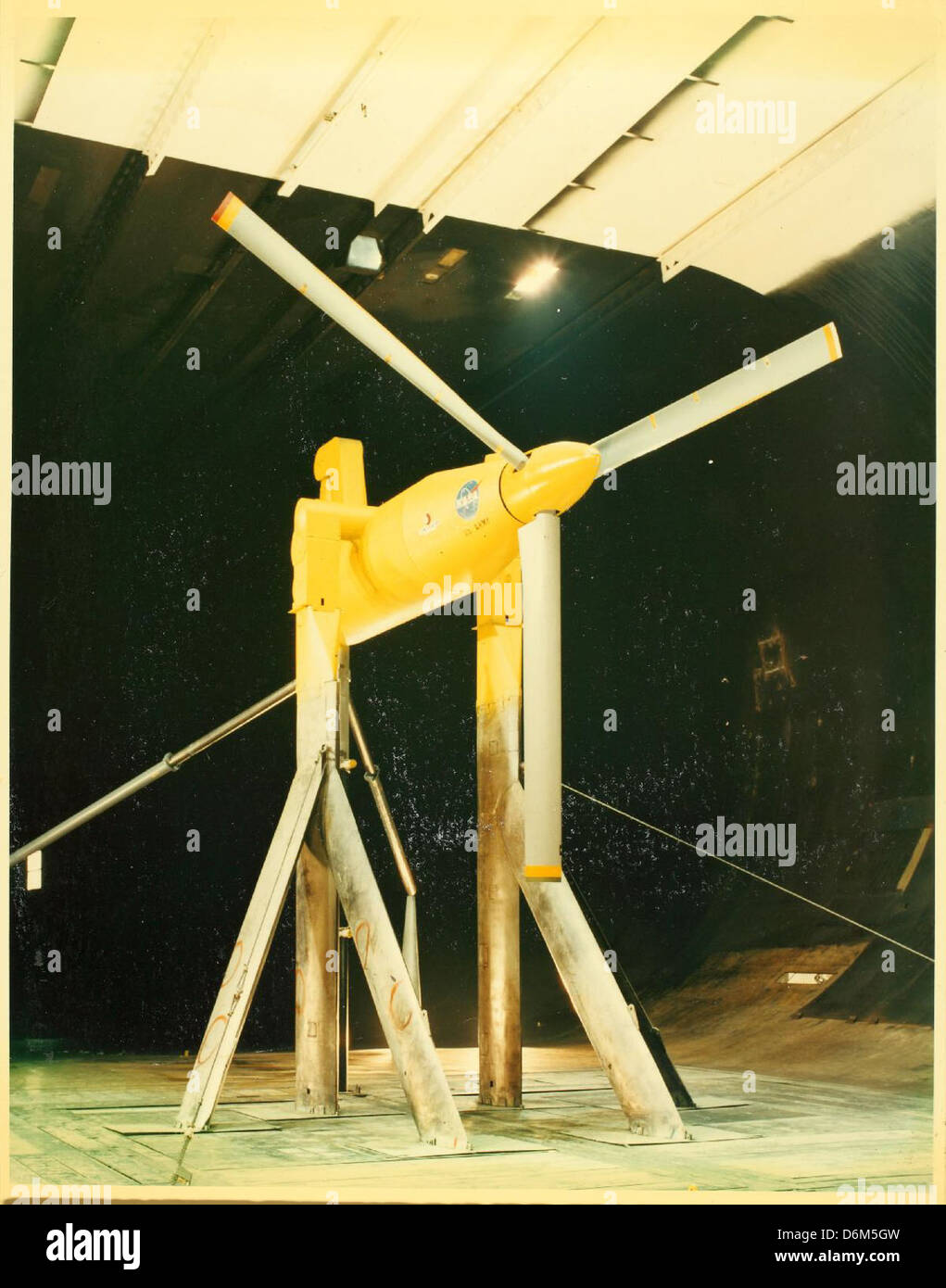 This image shows a Bell Helicopter with its propeller system captured ...