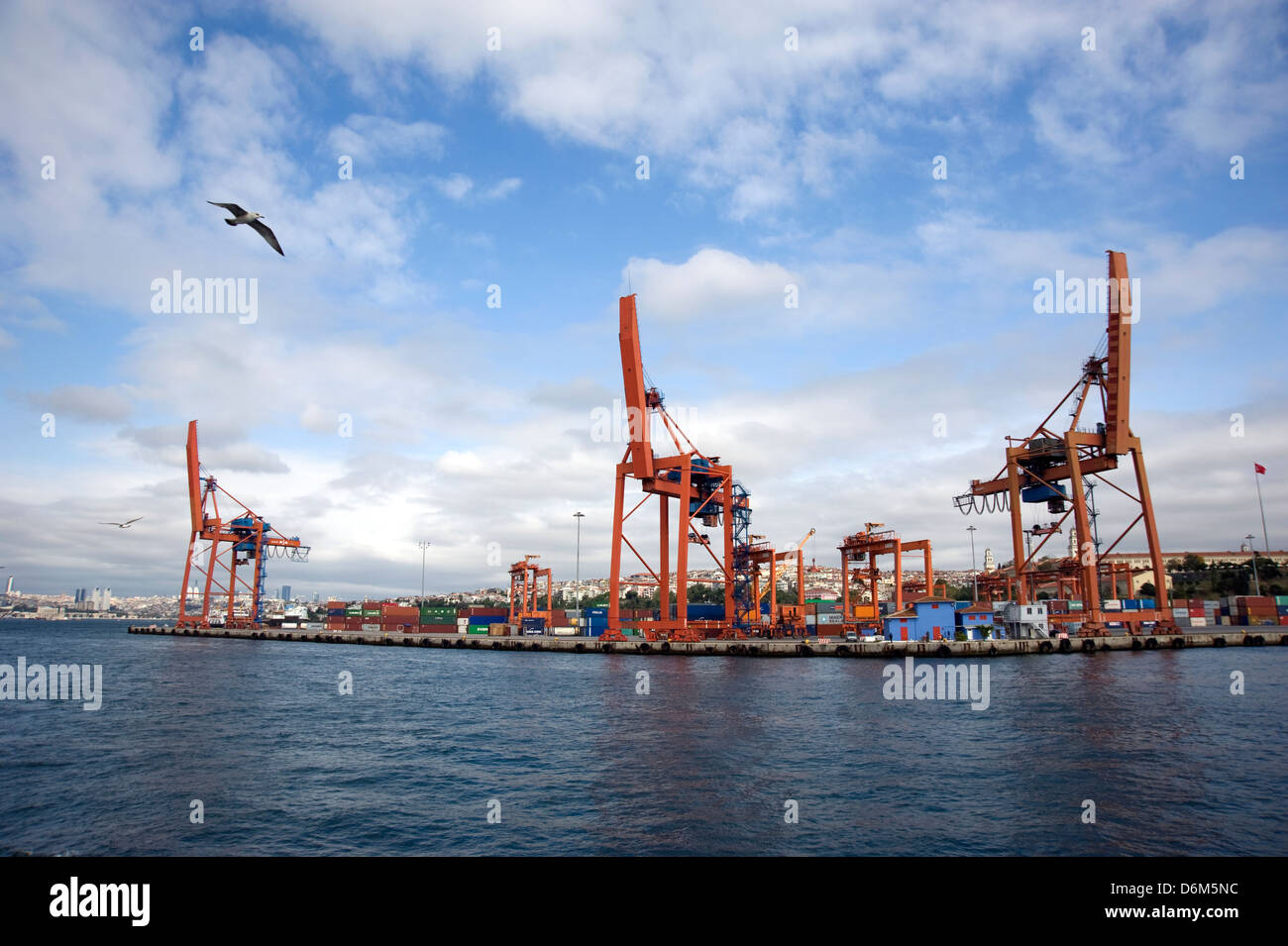 Loading docks on the Bosphorus Sea in Istanbul, Turkey Stock Photo - Alamy