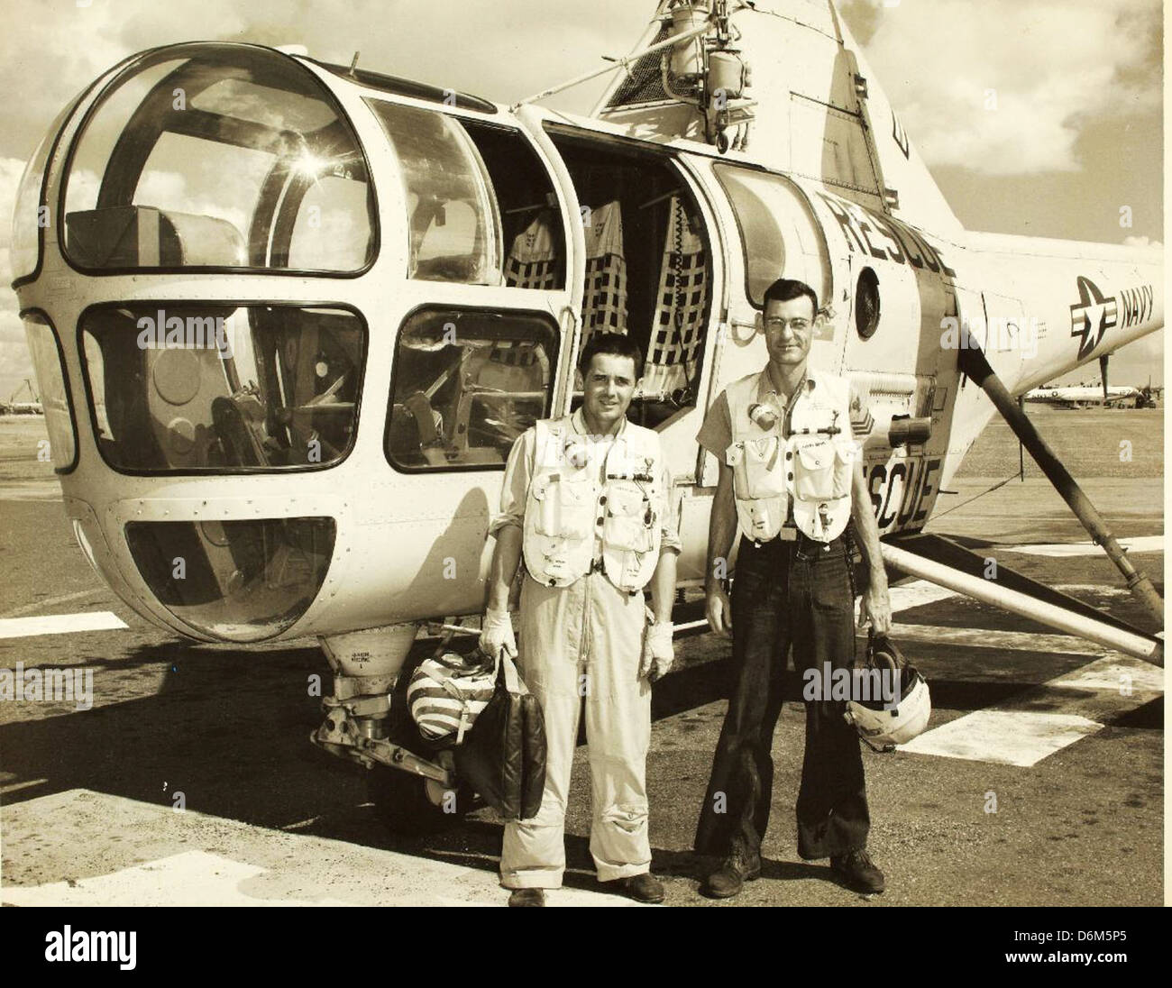 Bill Stuyvesant is captured in this historic photograph with the HO3S-1 ...