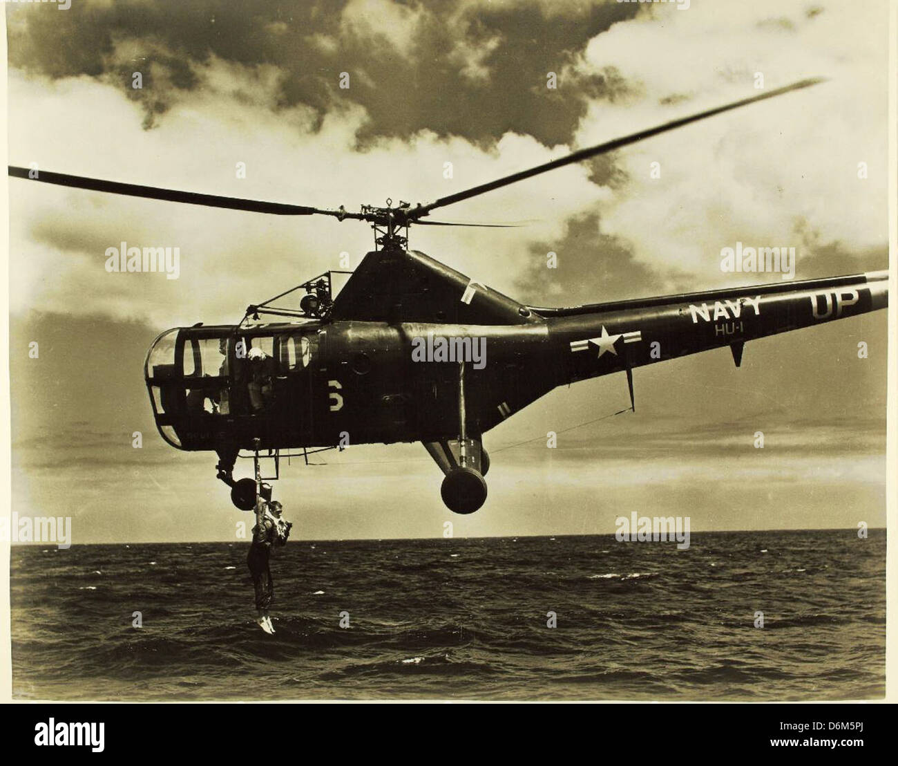 The HO3S helicopter from HU-1 demonstrates its role in pilot rescue ...