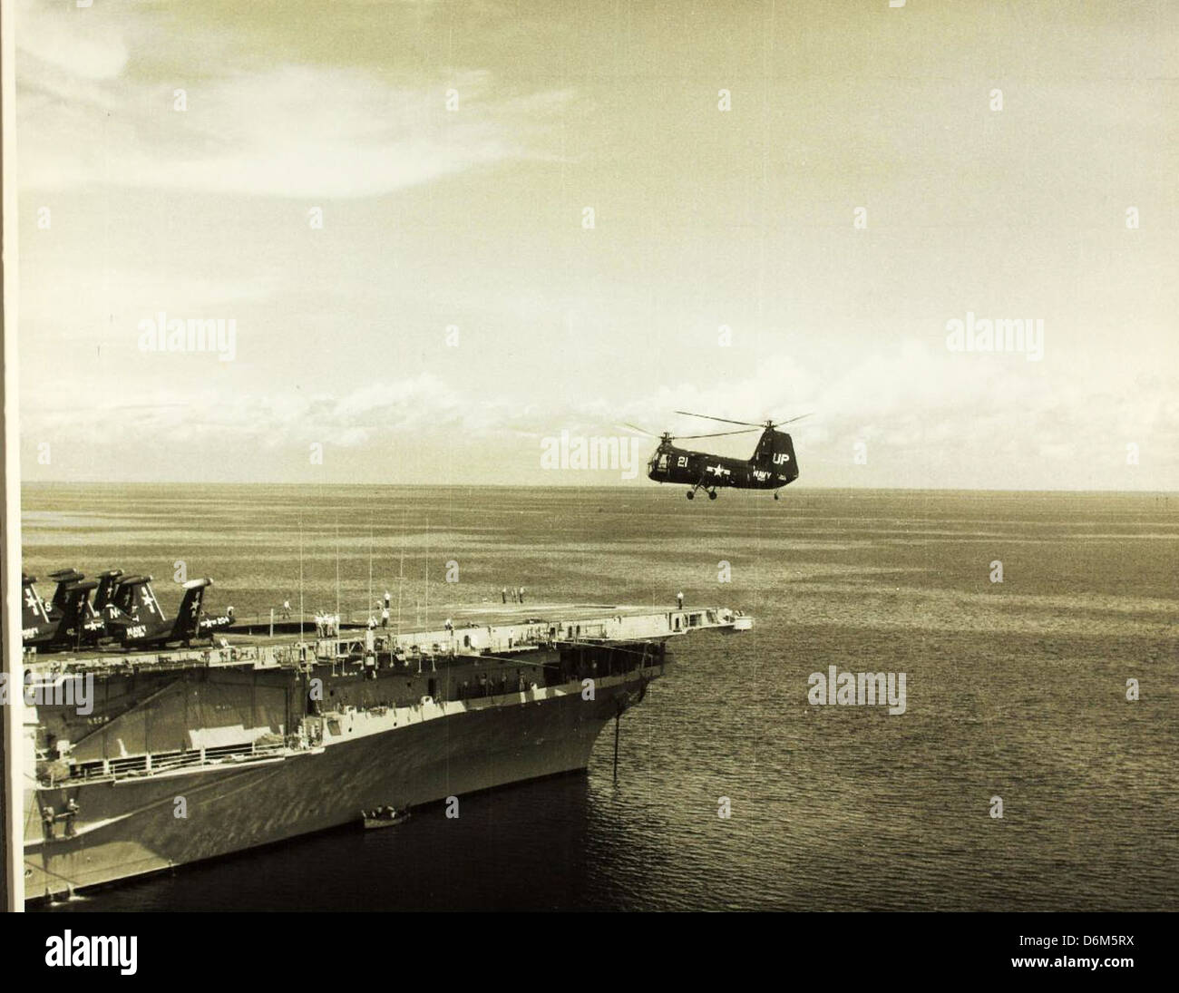 The HUP helicopter from HU-1 operations aboard the USS Philippine Sea ...