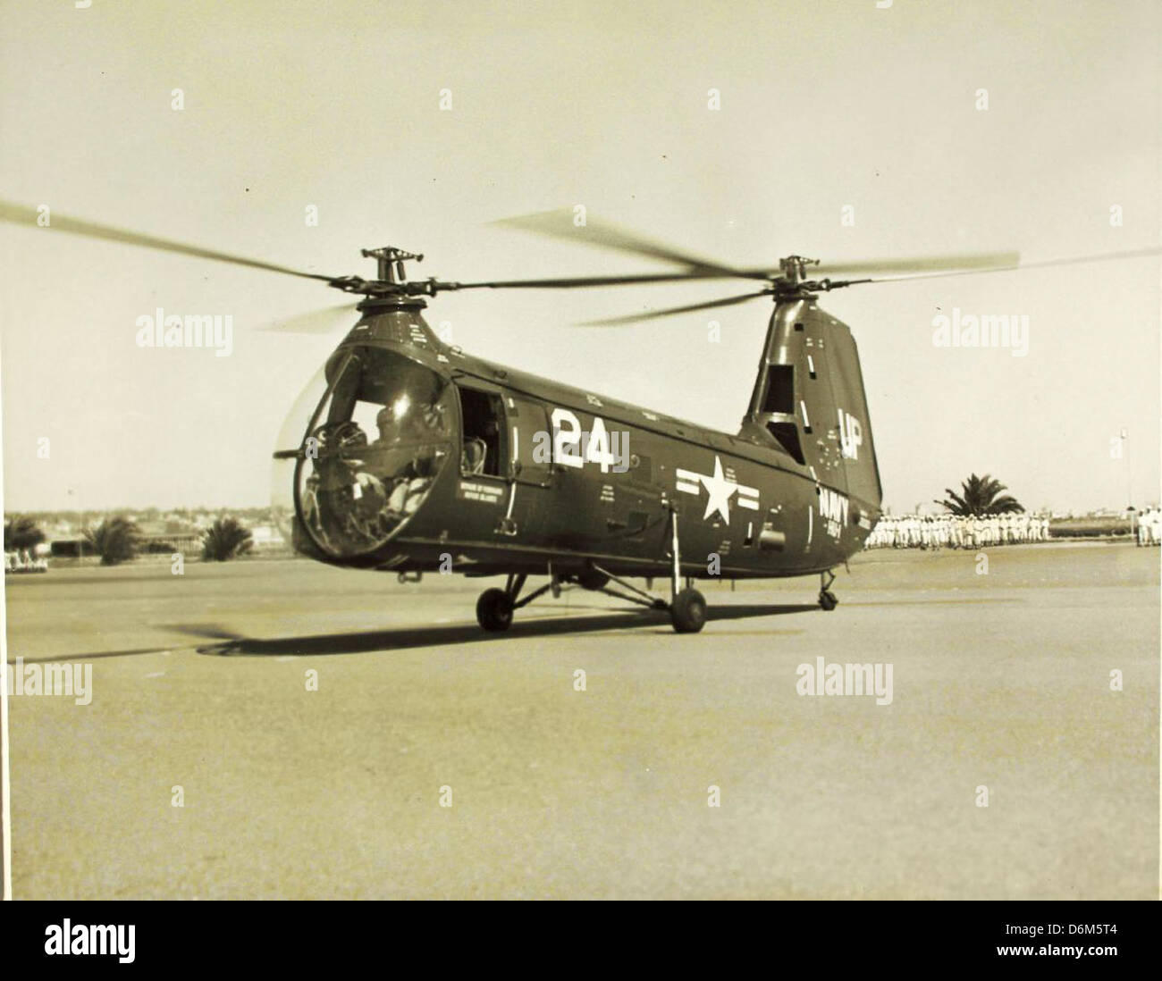 This photograph shows a HUP-24 helicopter from the HU-1 squadron, with ...
