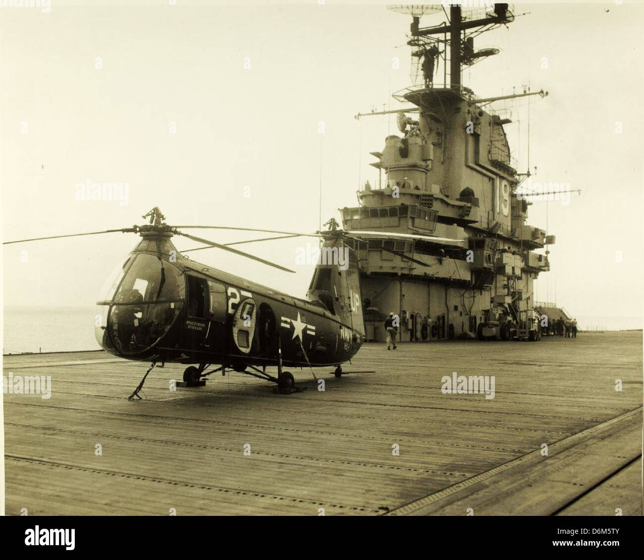 HU-1 Det helicopter operations aboard USS Hancock (CV-19) flying ...