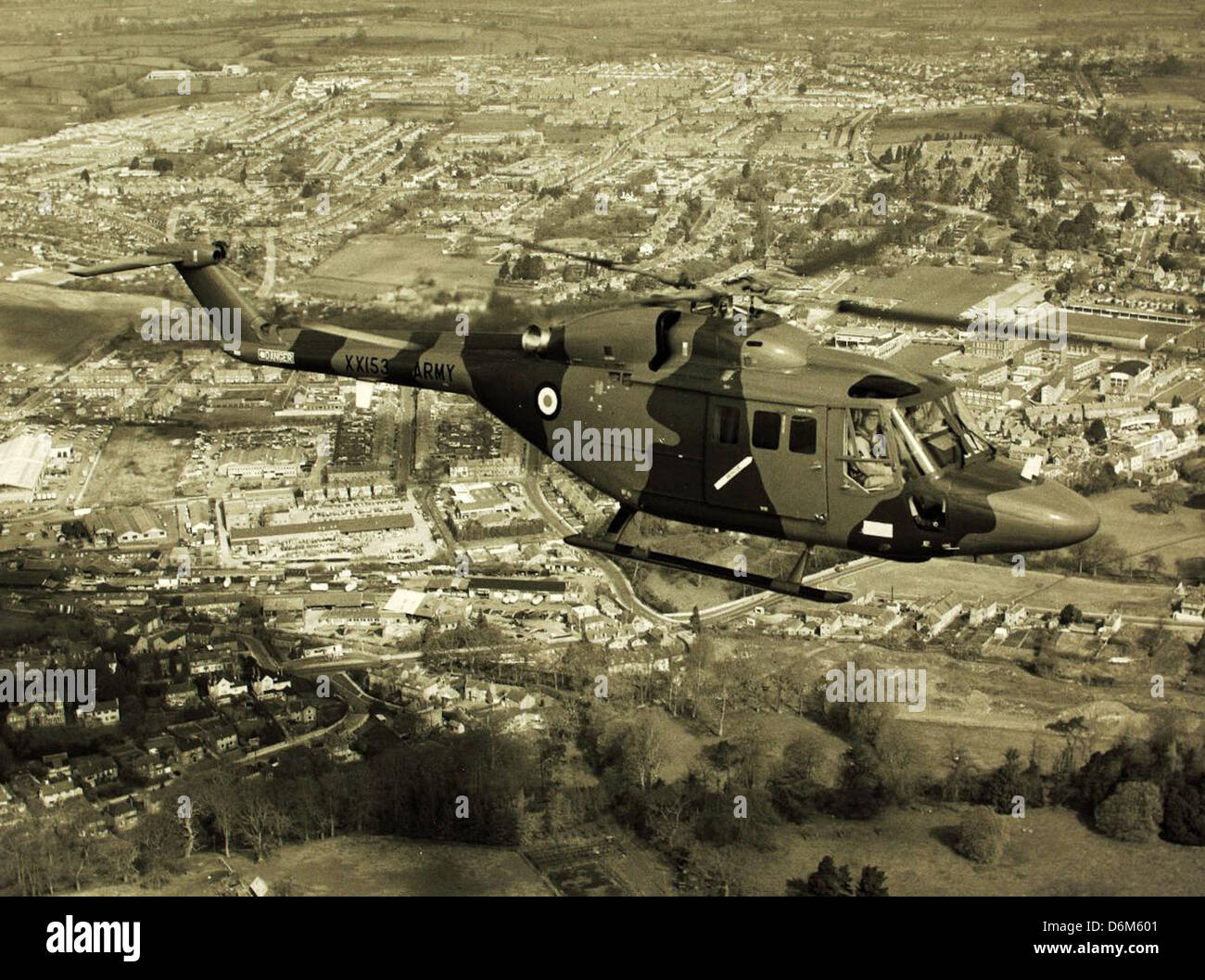 The Royal Army's Bell Huey helicopter with skids is shown in this ...