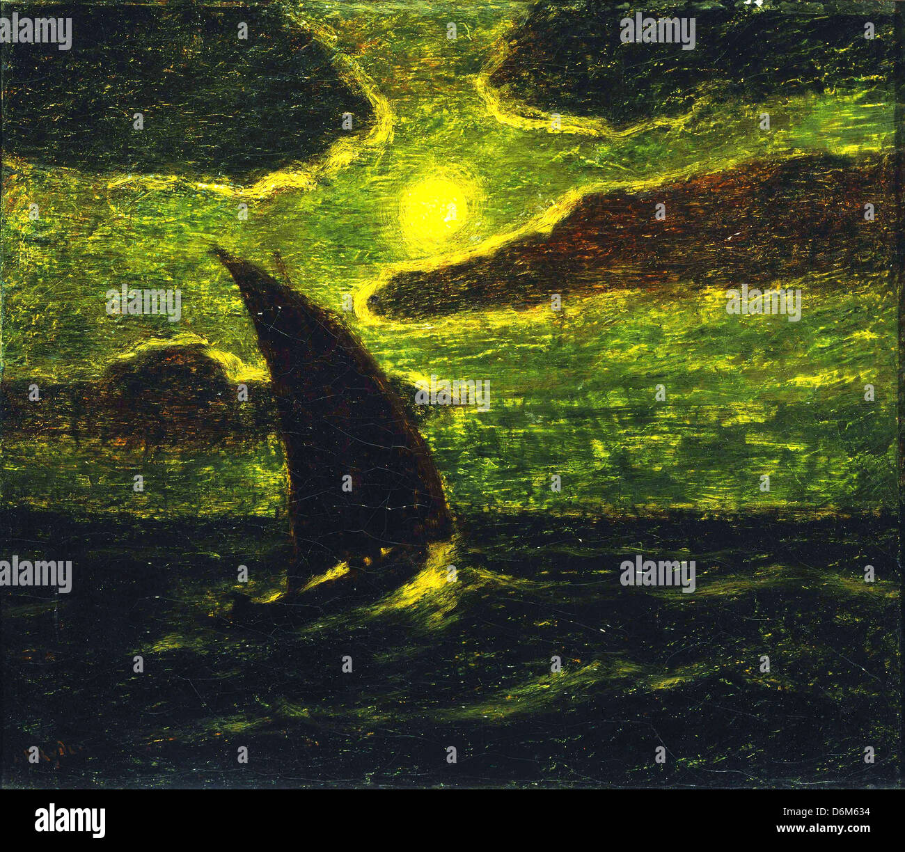 Albert Pinkham Ryder, Sailing by Moonlight. Undated. Oil on canvas ...