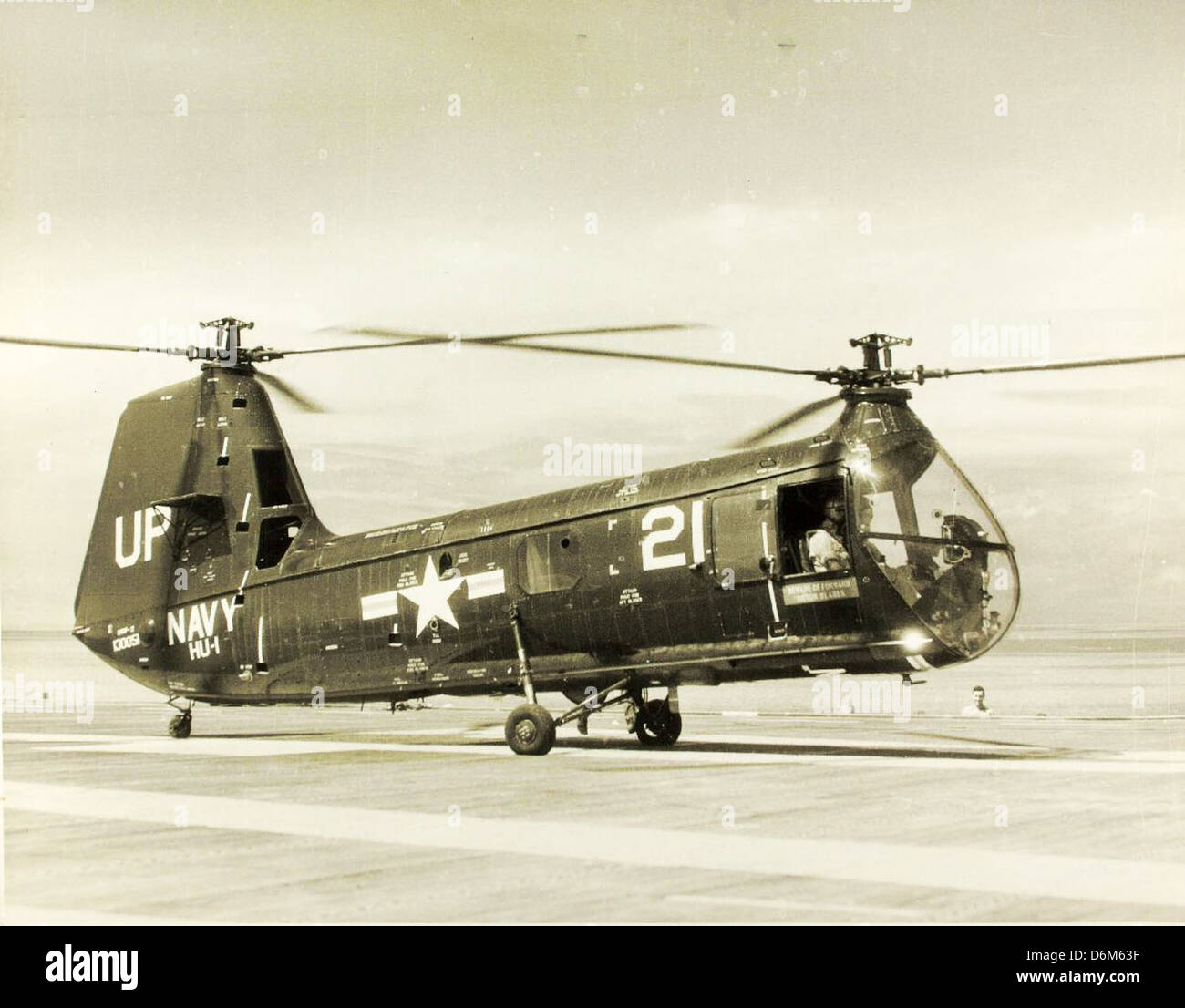 The HUP helicopter from HU-1 operations aboard the USS *Philippine Sea ...