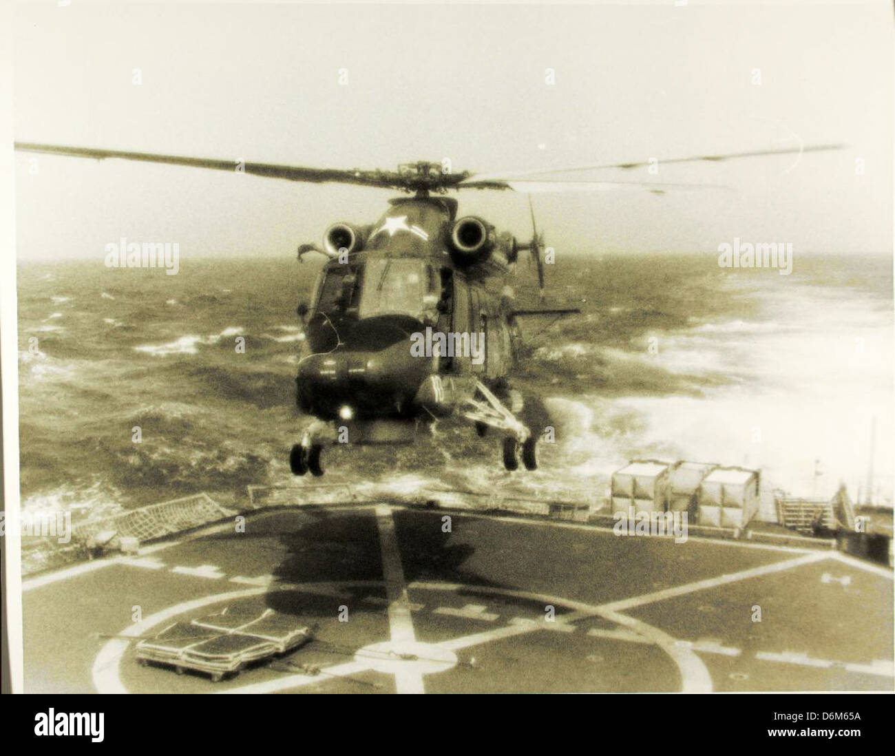 SH-2 accident landing with damaged right maingear on a pallet and ...