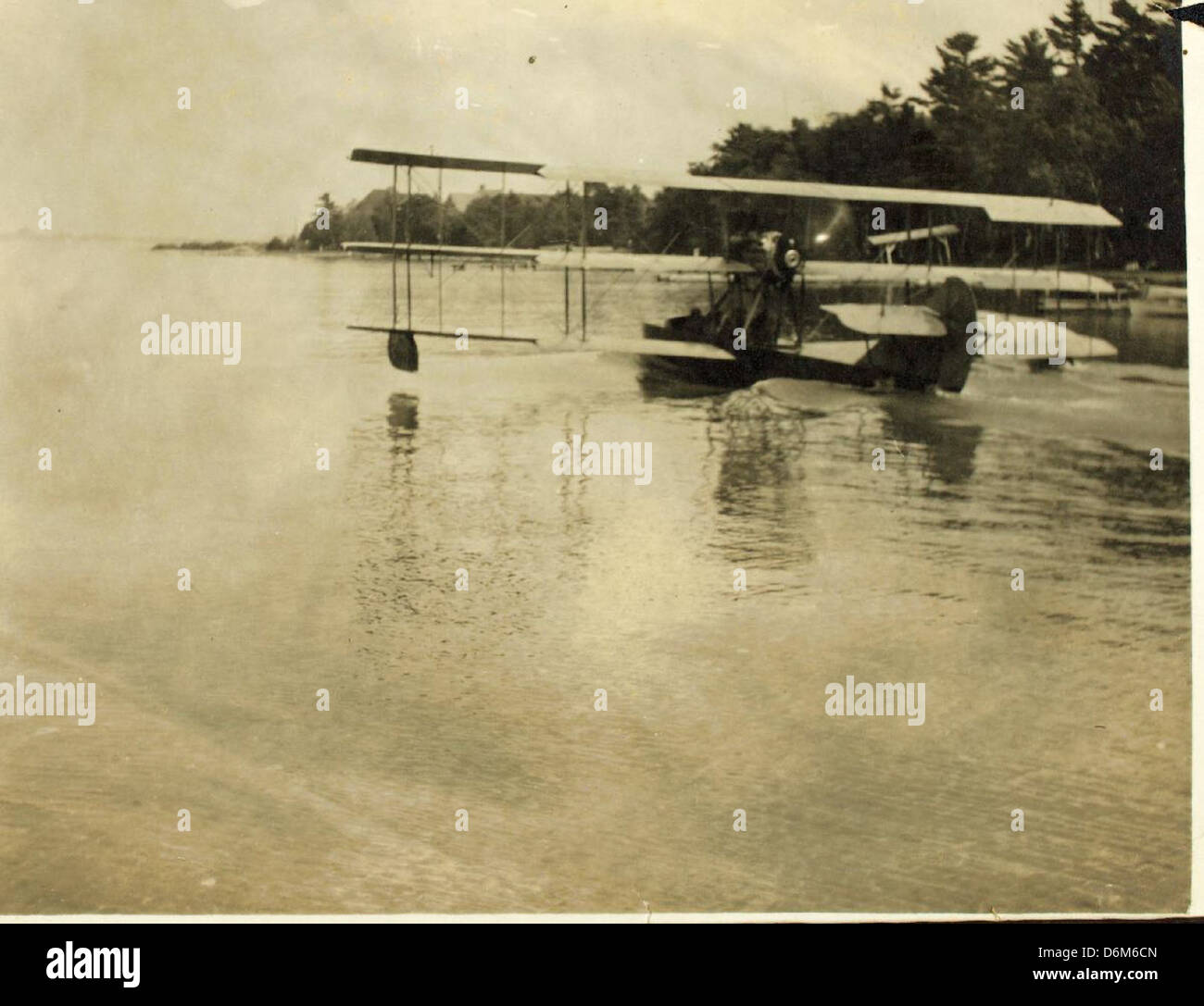 This unique photo shows a triplane flying boat, a rare and innovative ...