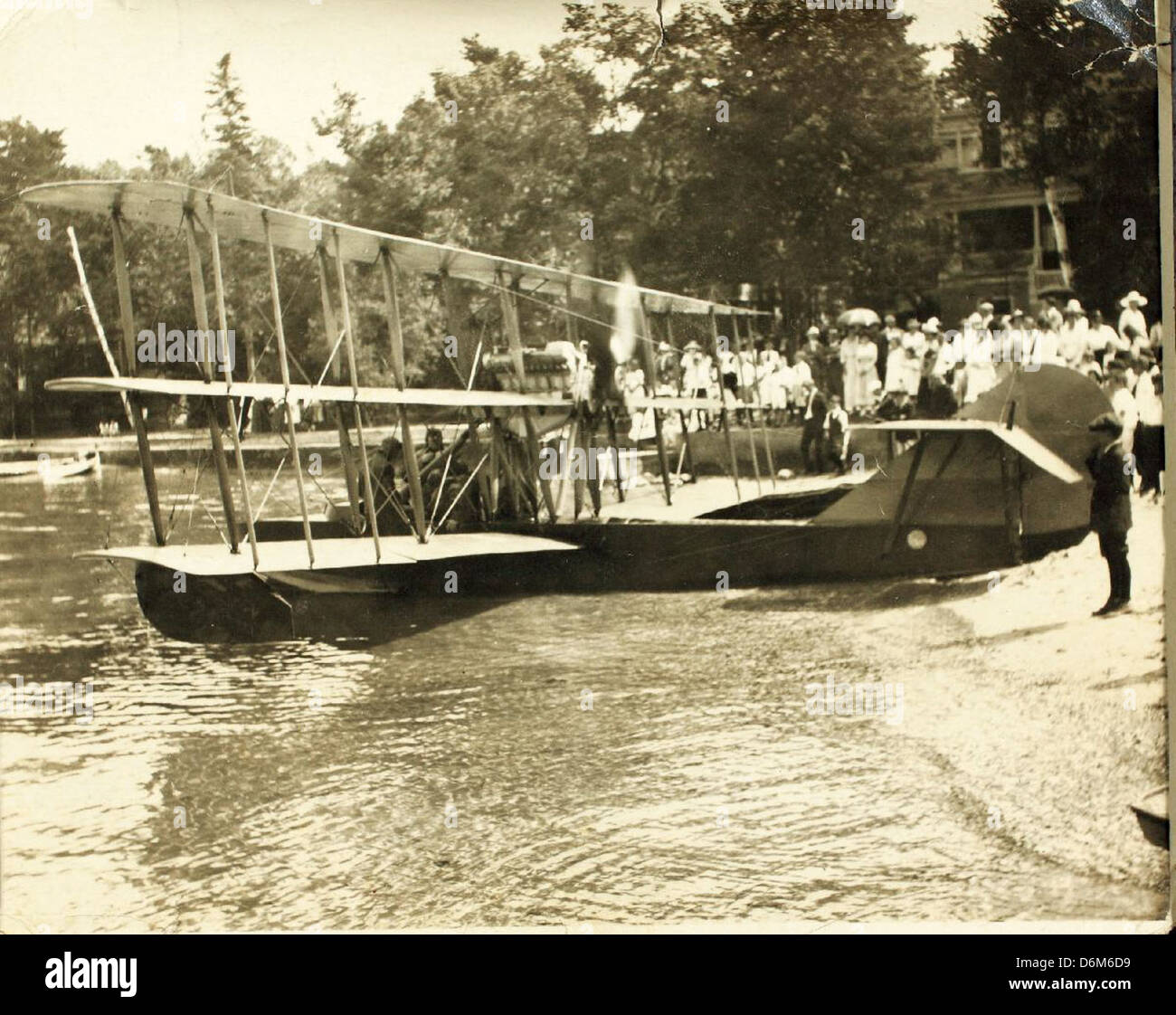 This photo features a triplane flying boat, highlighting the unique ...