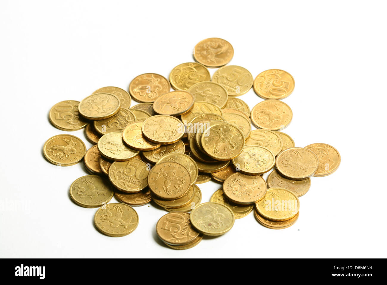 coins piles isolated on white background Stock Photo - Alamy
