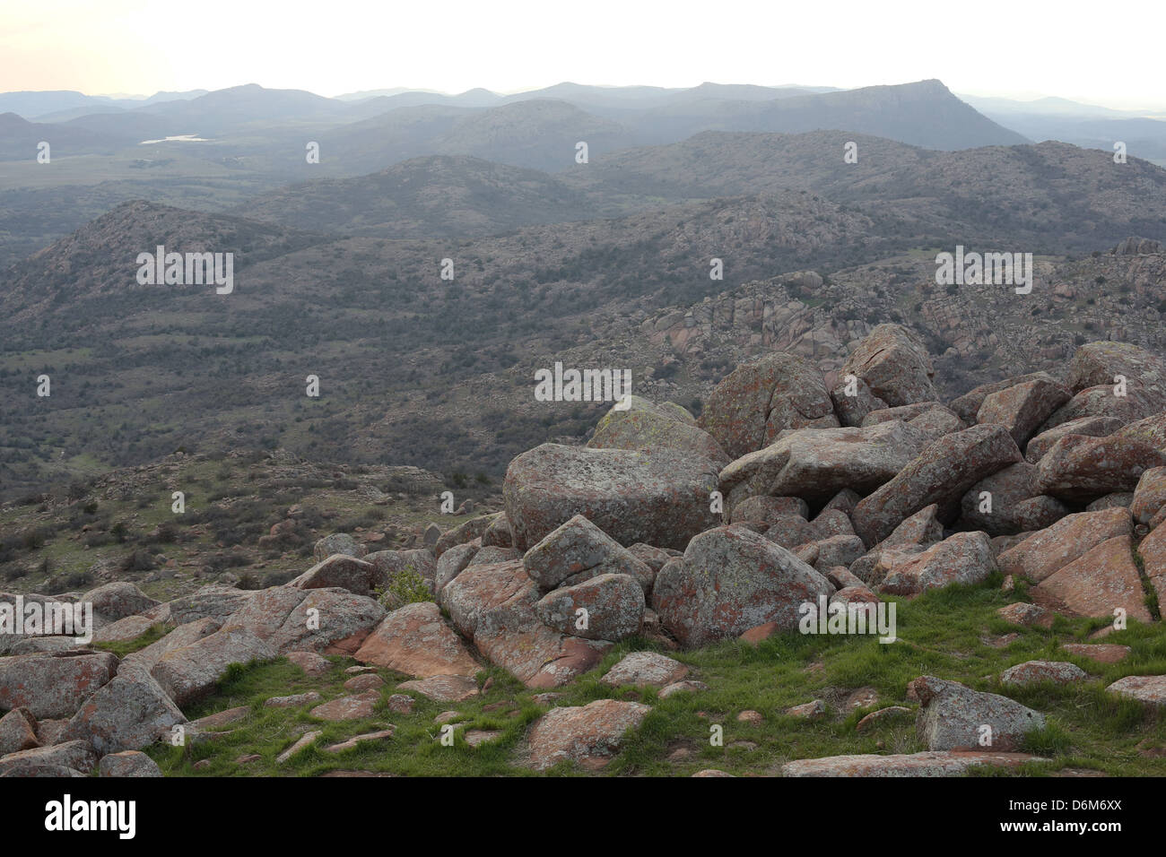 Large rocks at the top of Mount Scott in the Wichita Mountains of ...