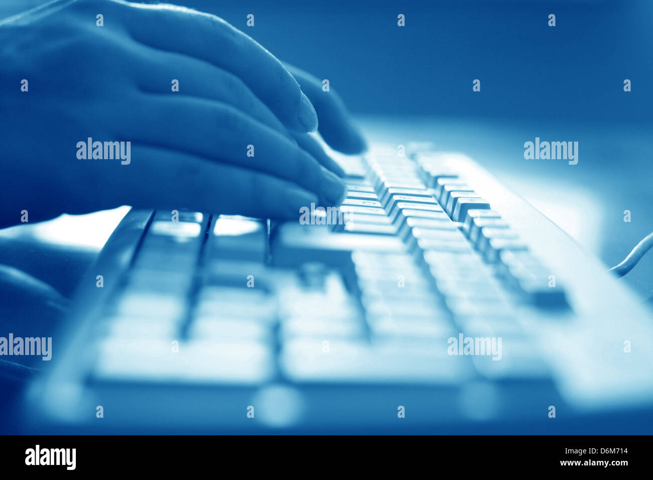 keyboard work hand background Stock Photo - Alamy