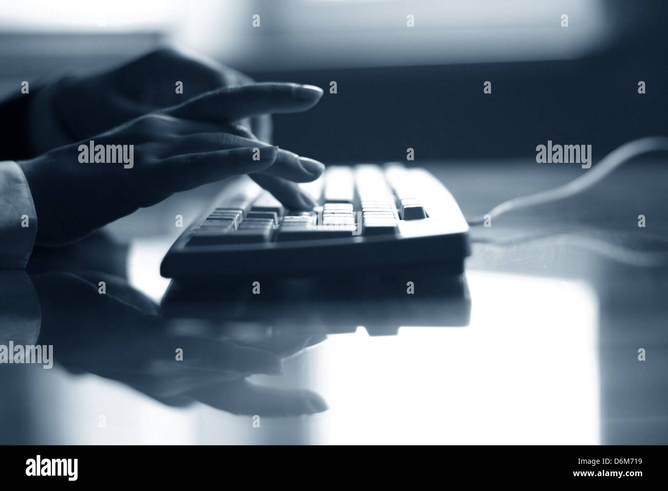 keyboard work hand background Stock Photo - Alamy