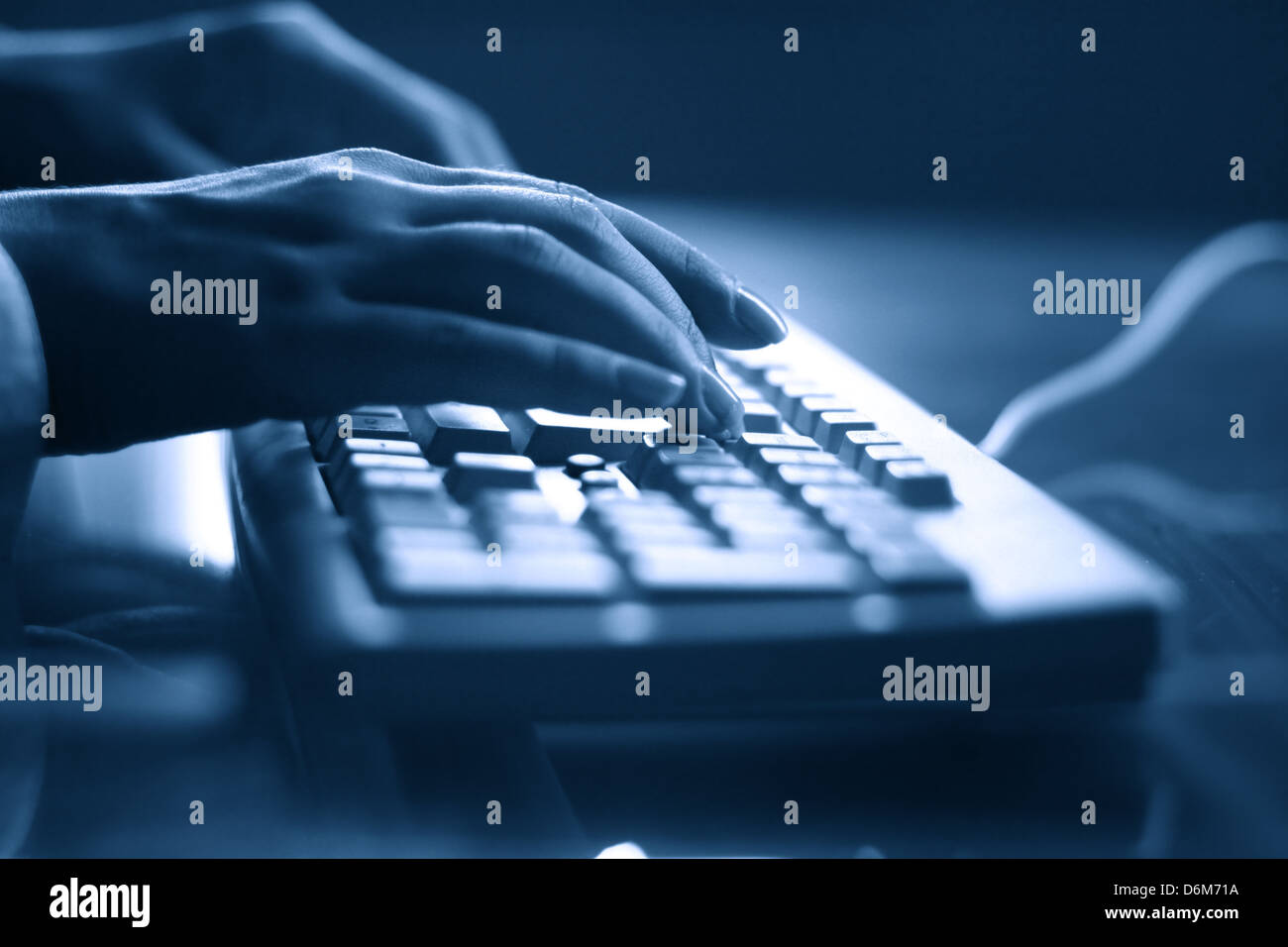 keyboard work hand background Stock Photo - Alamy