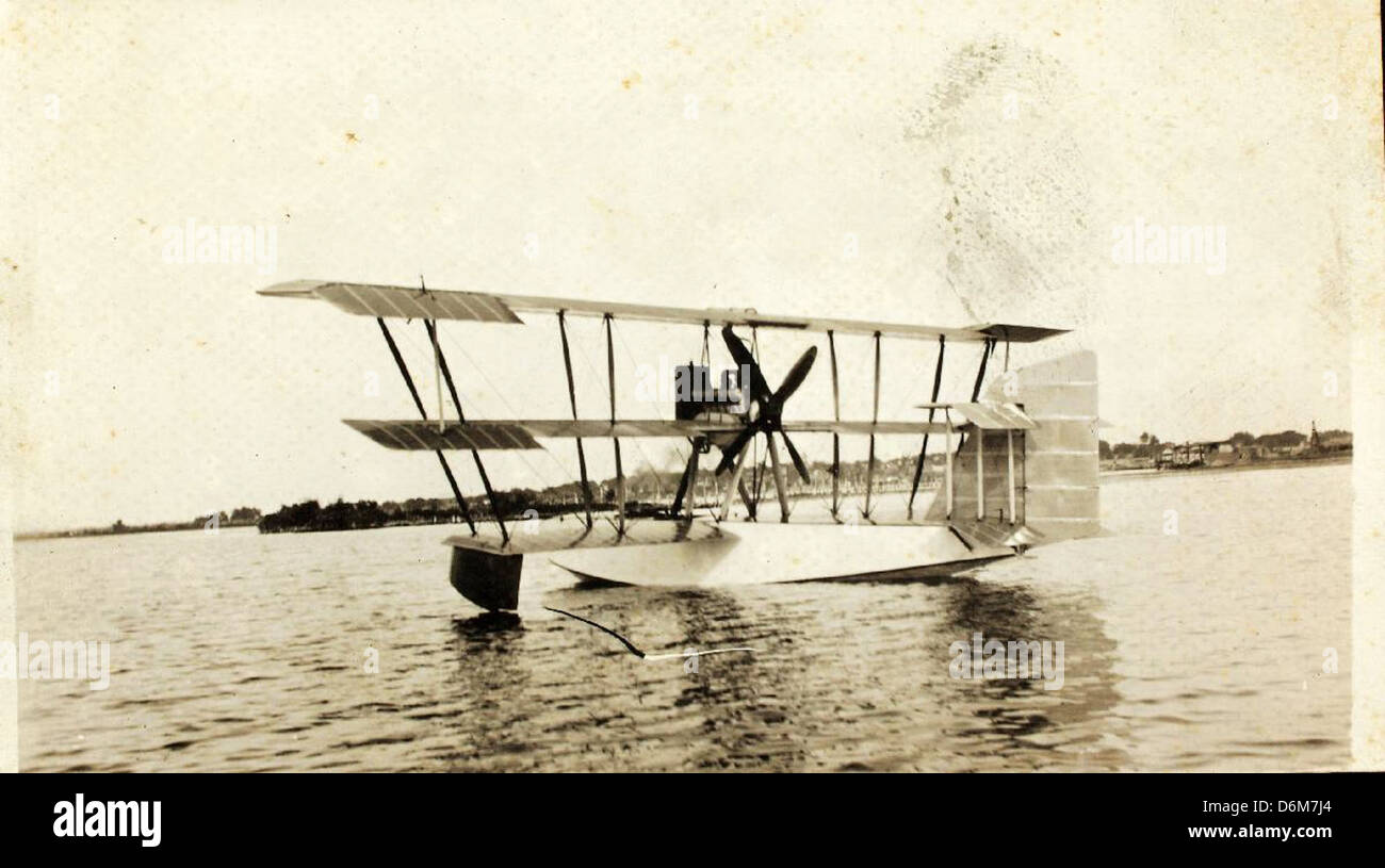 This photograph from Harold Kantner's collection depicts a triplane ...