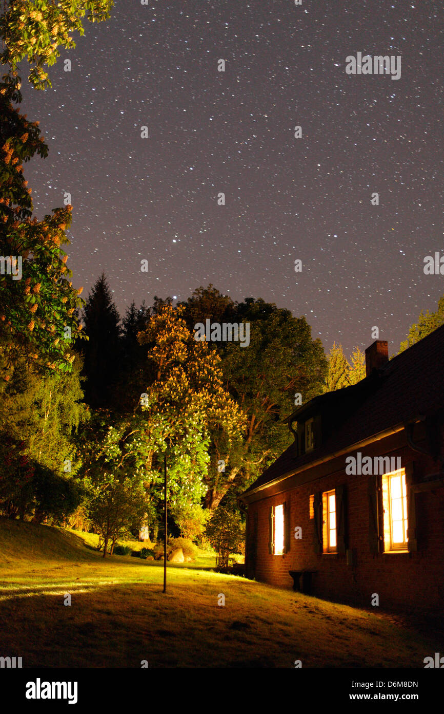 Weggun, Germany, stargazing and enlightened country in Uckermark Stock ...
