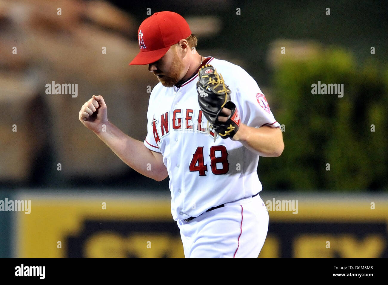 Anaheim, California, USA. 19th April, 2013. Angels' pitcher Tommy ...