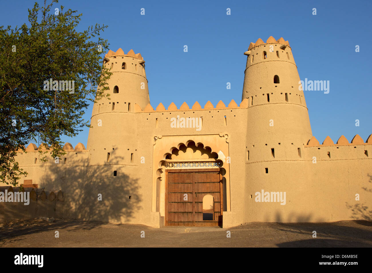 Entrance to the picturesque Al Jahili Fort (aka Al Jahli Fort), one of ...