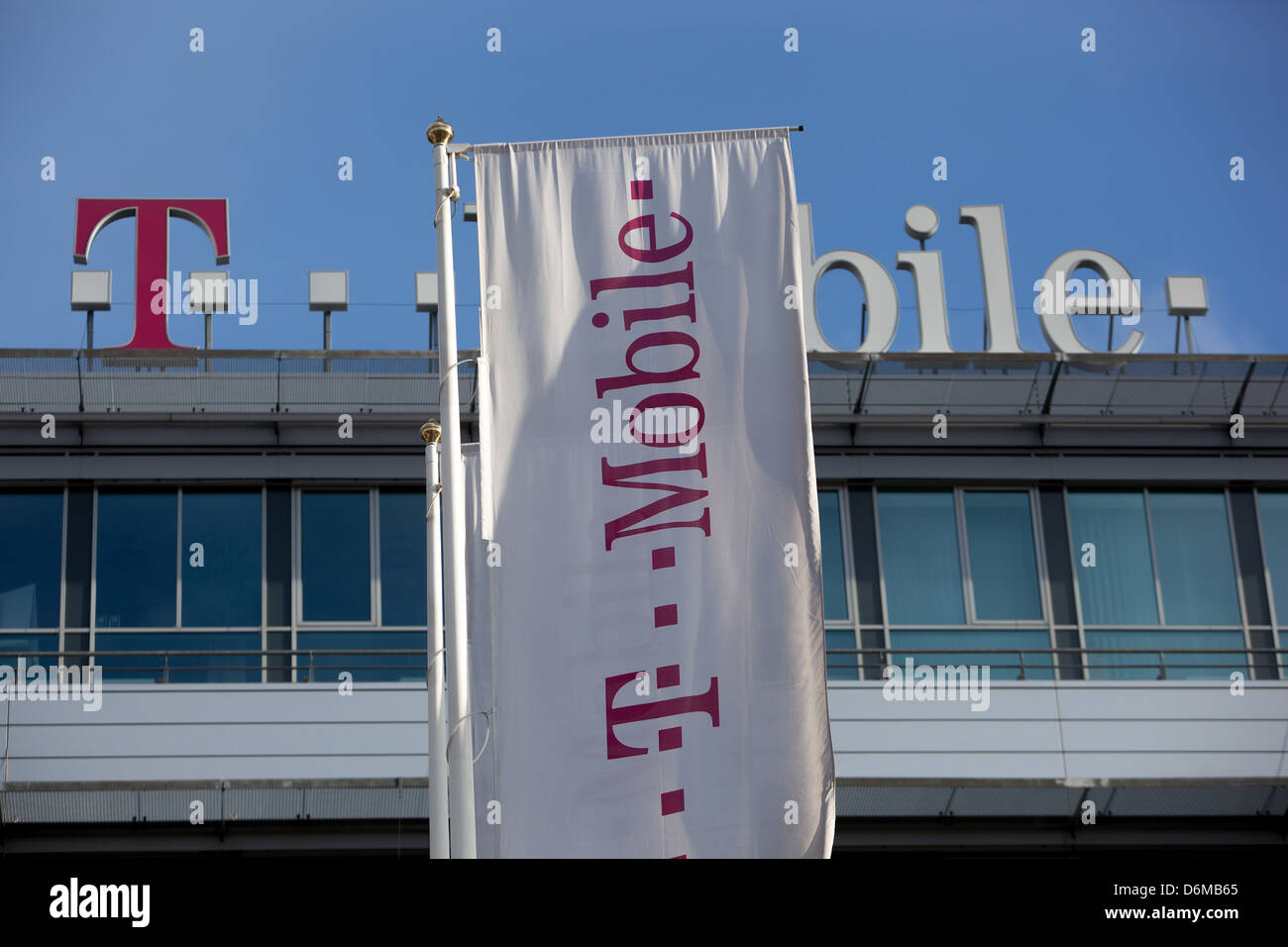 Company headquarters T Mobile, logo, Prague Czech Republic Stock Photo ...