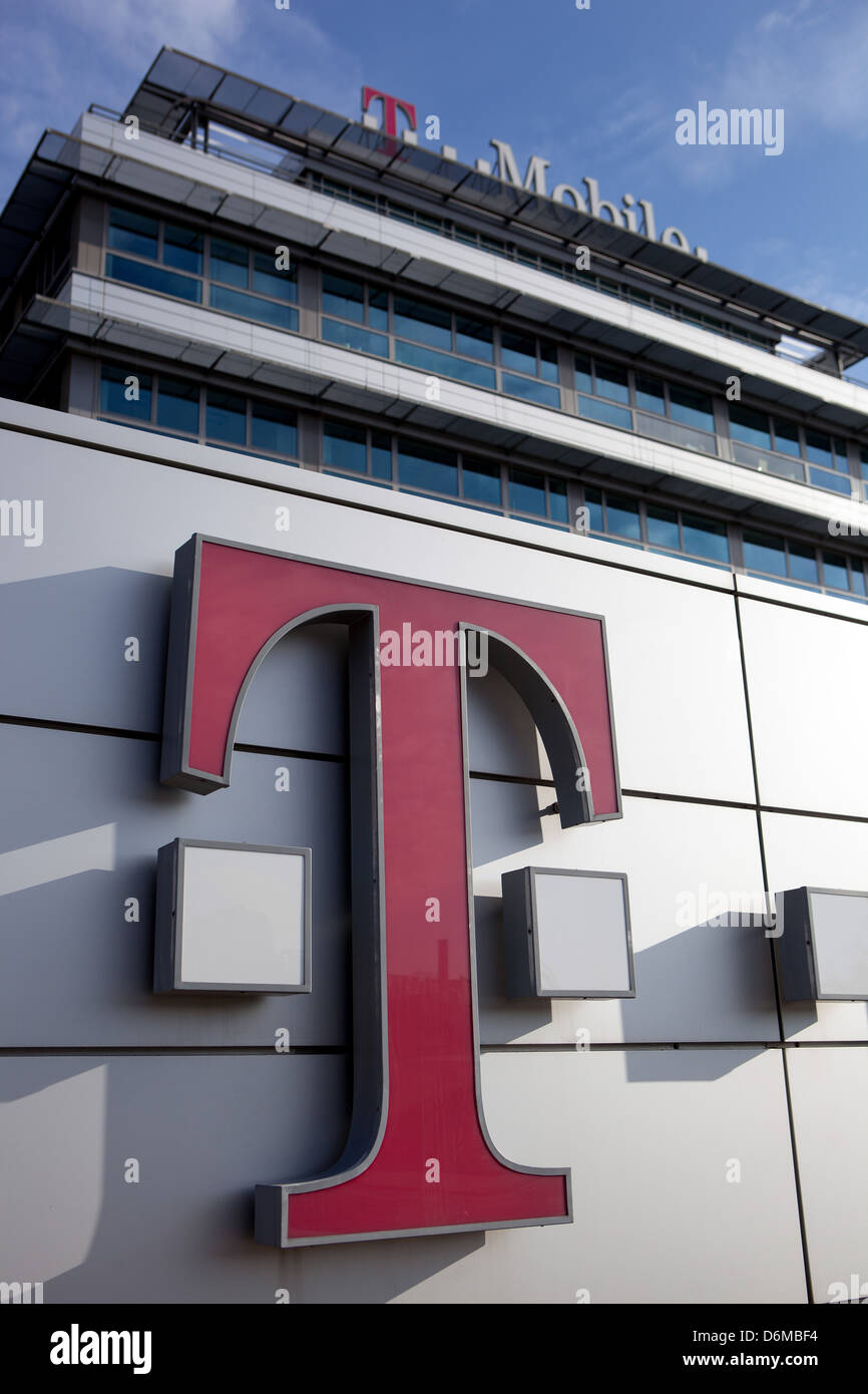 Company headquarters T Mobile, logo, Prague Czech Republic Stock Photo ...