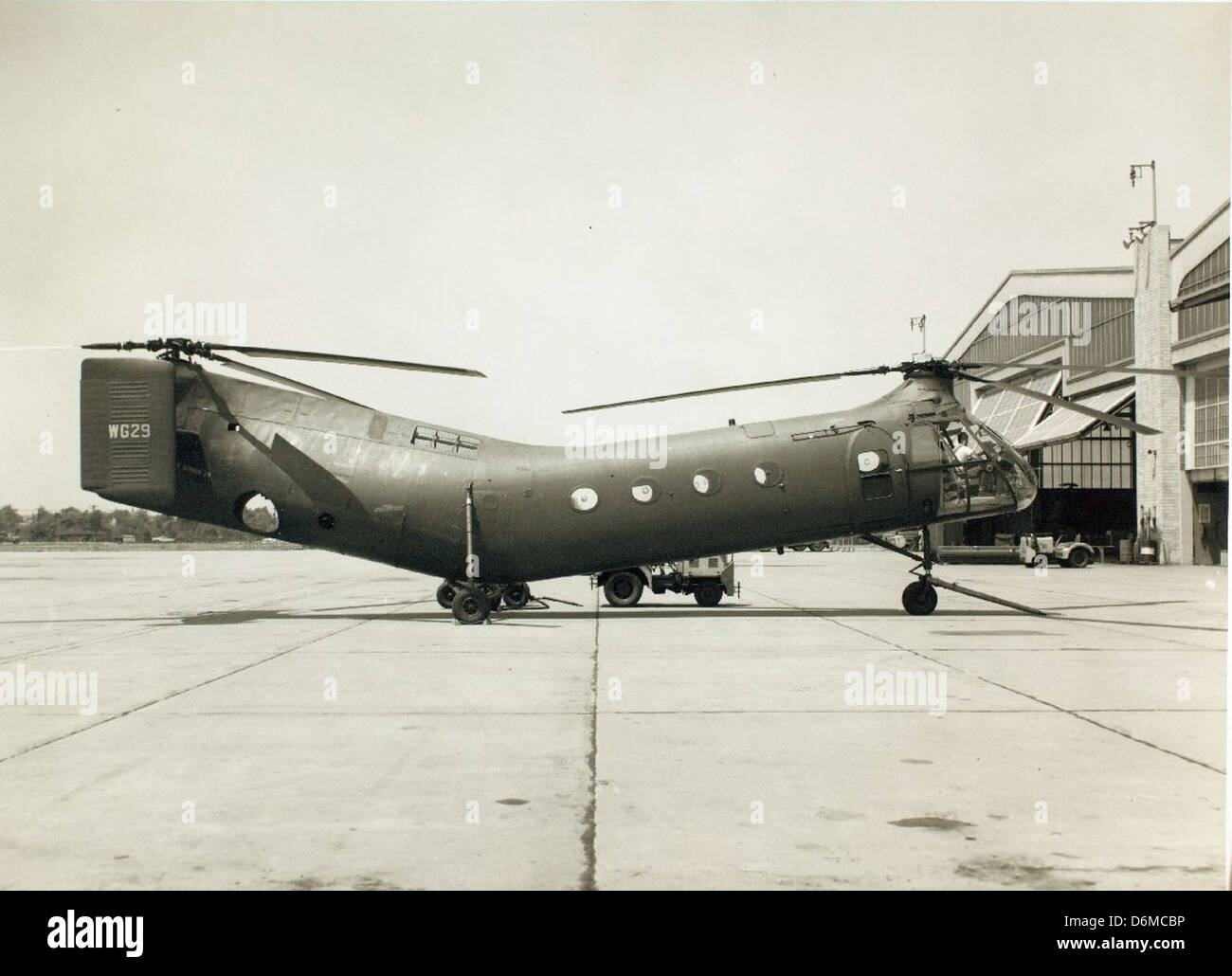 The Piasecki H-21, captured in this 1960 NHHS photo, was a tandem-rotor ...