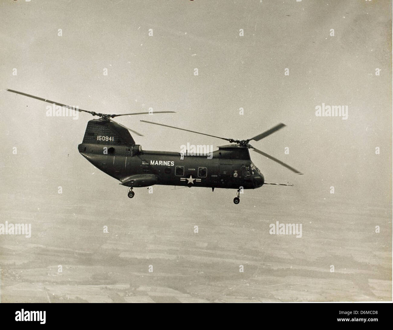 The CH-46 helicopter, shown here at the Boeing Company’s Vertol ...