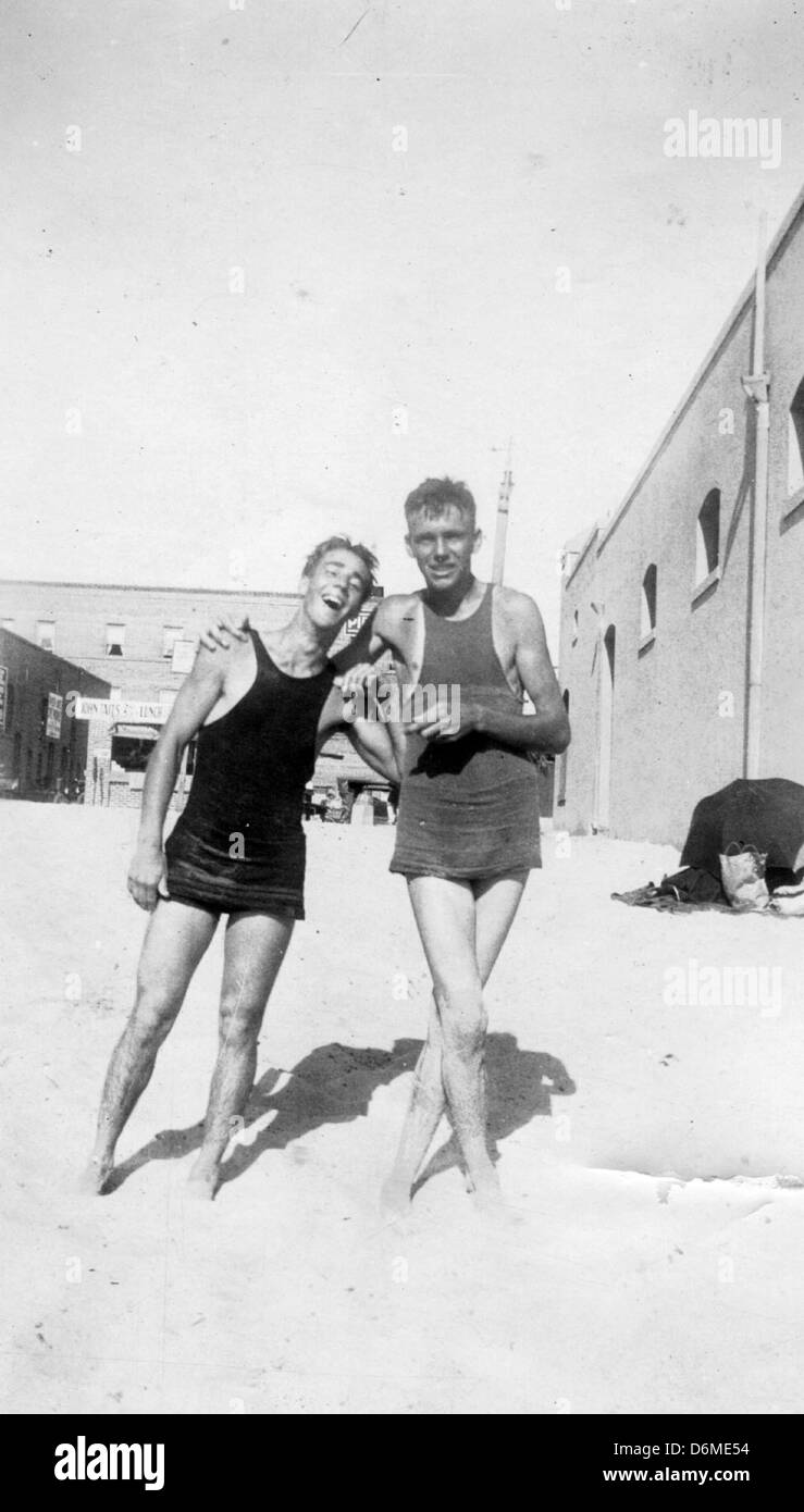 This image shows Mitchell with Jim Combs, capturing a historical moment ...