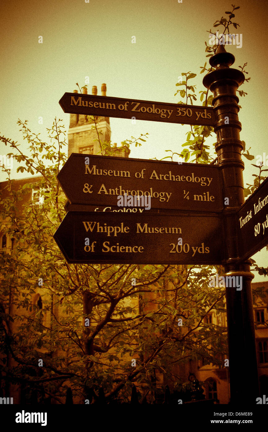 Tourist signs, Cambridge, UK Stock Photo - Alamy