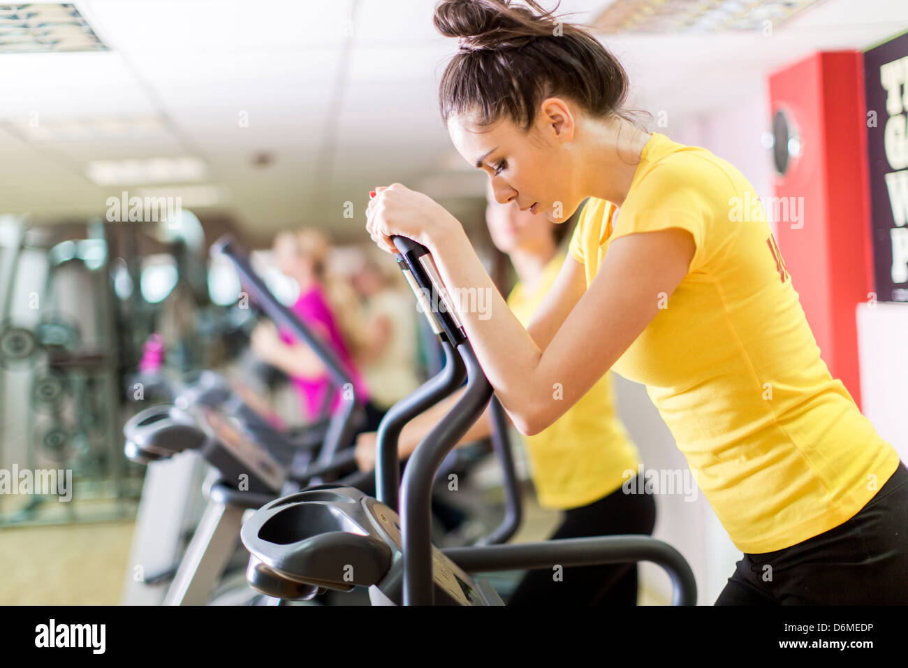 Woman cardio training Stock Photo - Alamy