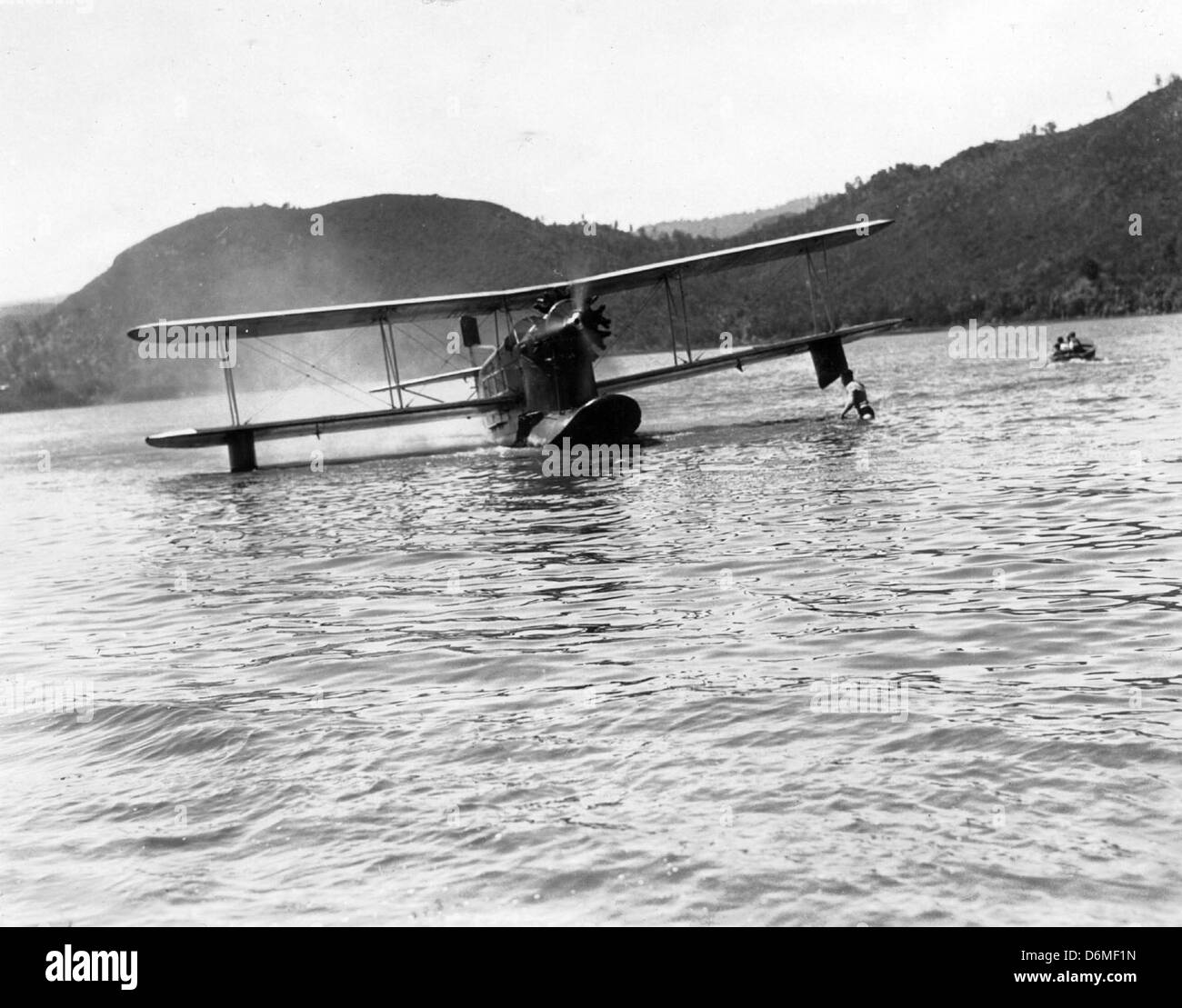 Aircraft aeroplane lake Black and White Stock Photos & Images - Alamy