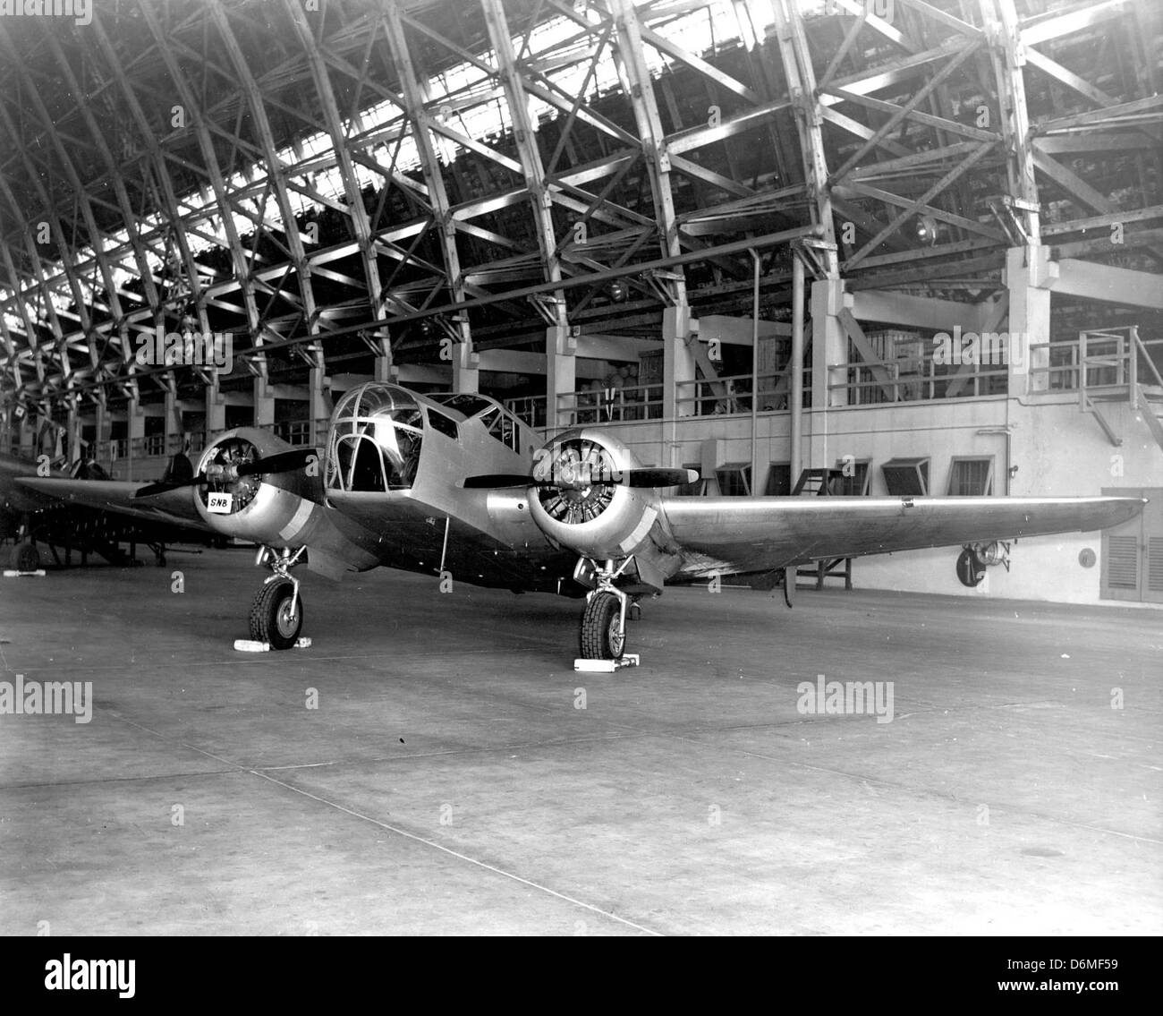 The Beech SNB aircraft, featured at the NAS Santa Ana open house in ...