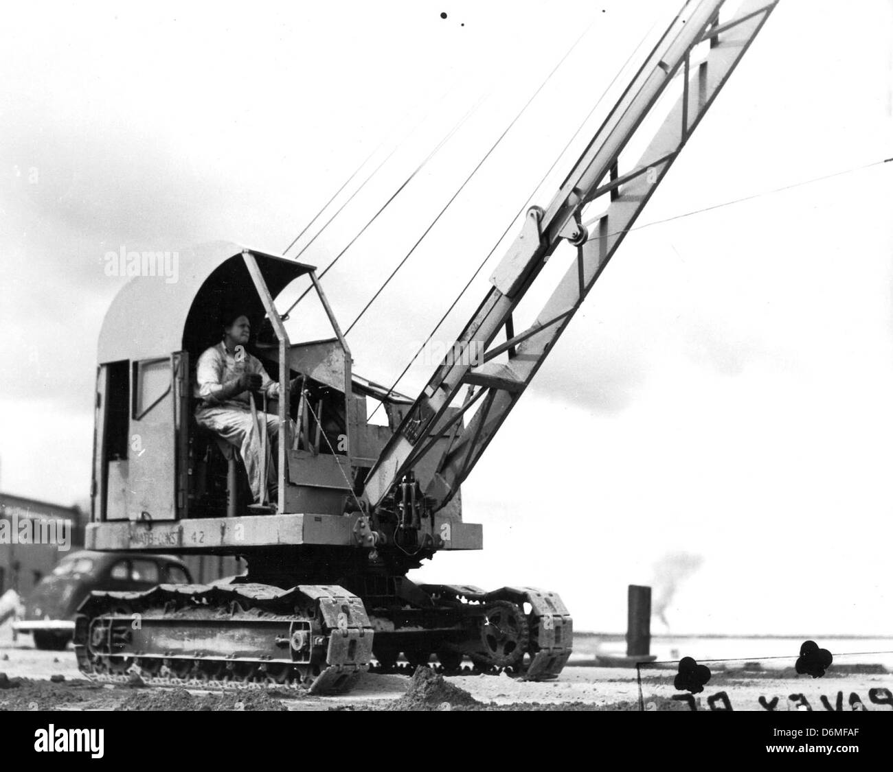 This 1946 photo from the Robert Pavey Collection depicts a crane at NAS ...