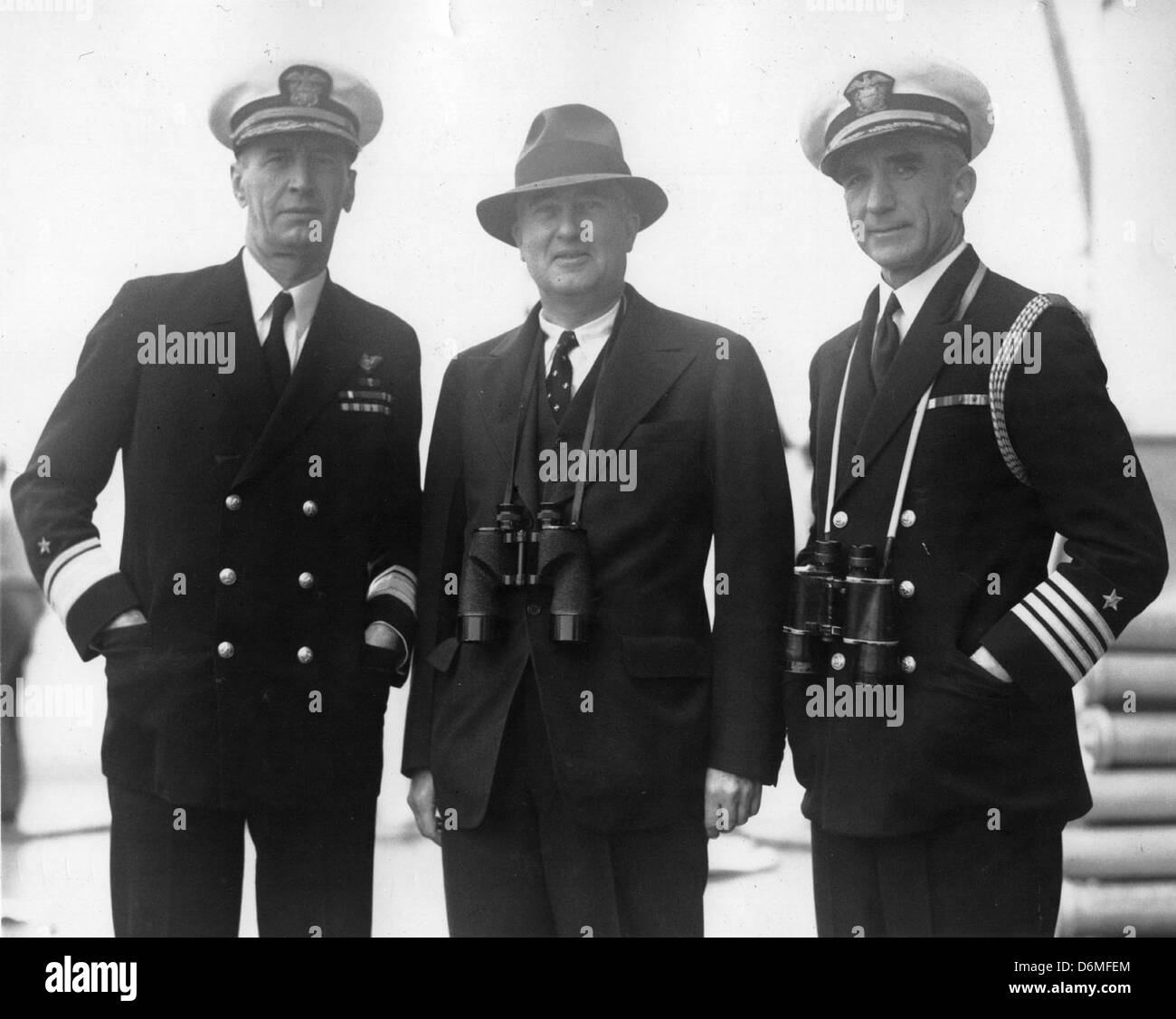 This photo features Admiral Ernest King, Secretary of the Navy Frank ...