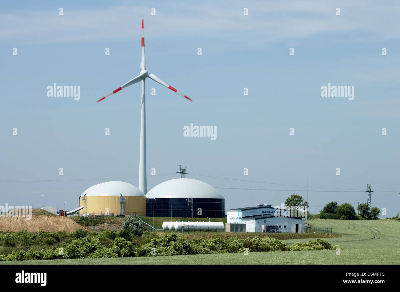 Prenzlau, Germany, the hybrid power plant of the company Enertrag Stock ...