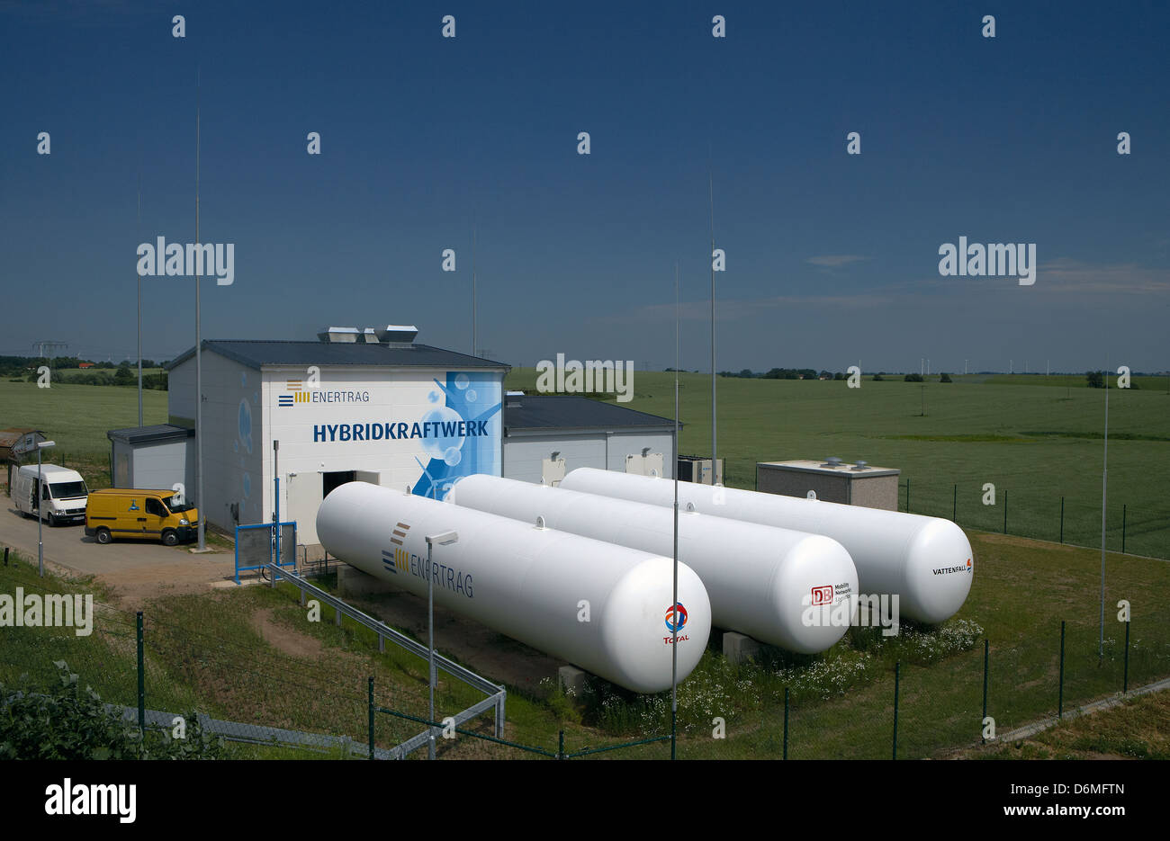 Prenzlau, Germany, the hybrid power plant of the company Enertrag Stock ...