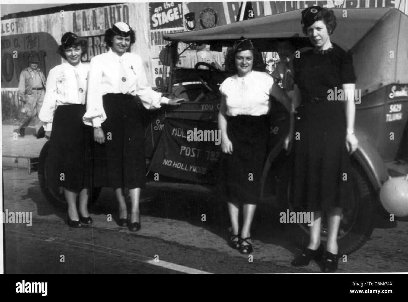 A historical photo capturing Bea, Zilda, Helen, Jess, and Jean, members ...