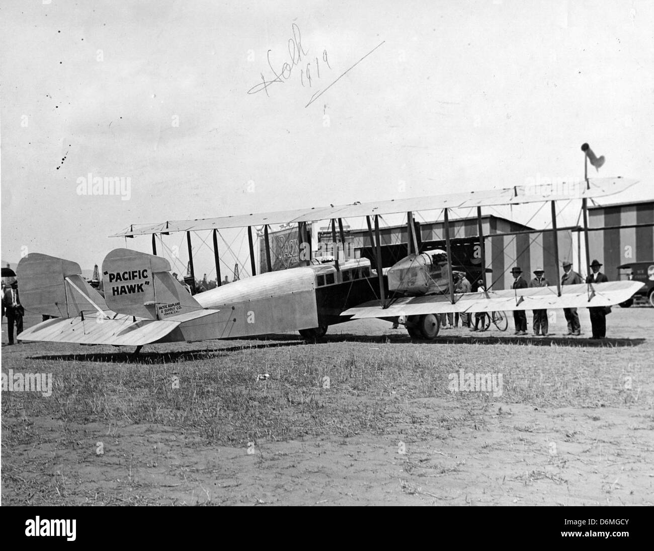 The Pacific Hawk, an early biplane from 1920, is captured in this ...