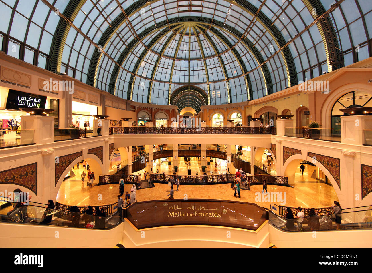 Dubai, United Arab Emirates, Interior of the Mall of the Emirates Stock ...