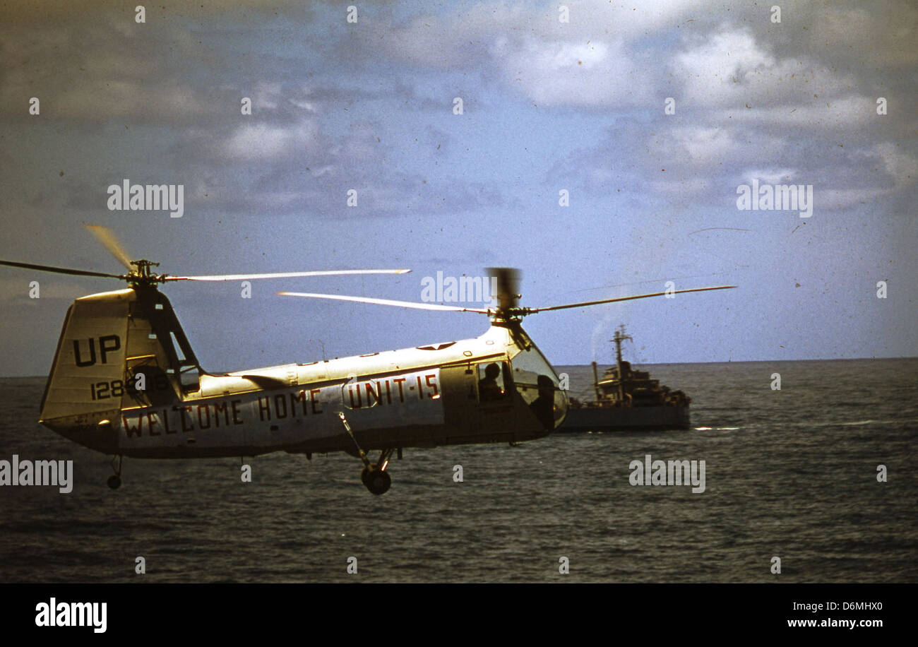 The HUP-2 helicopter, stationed on the aircraft carrier CVA-33 in San ...