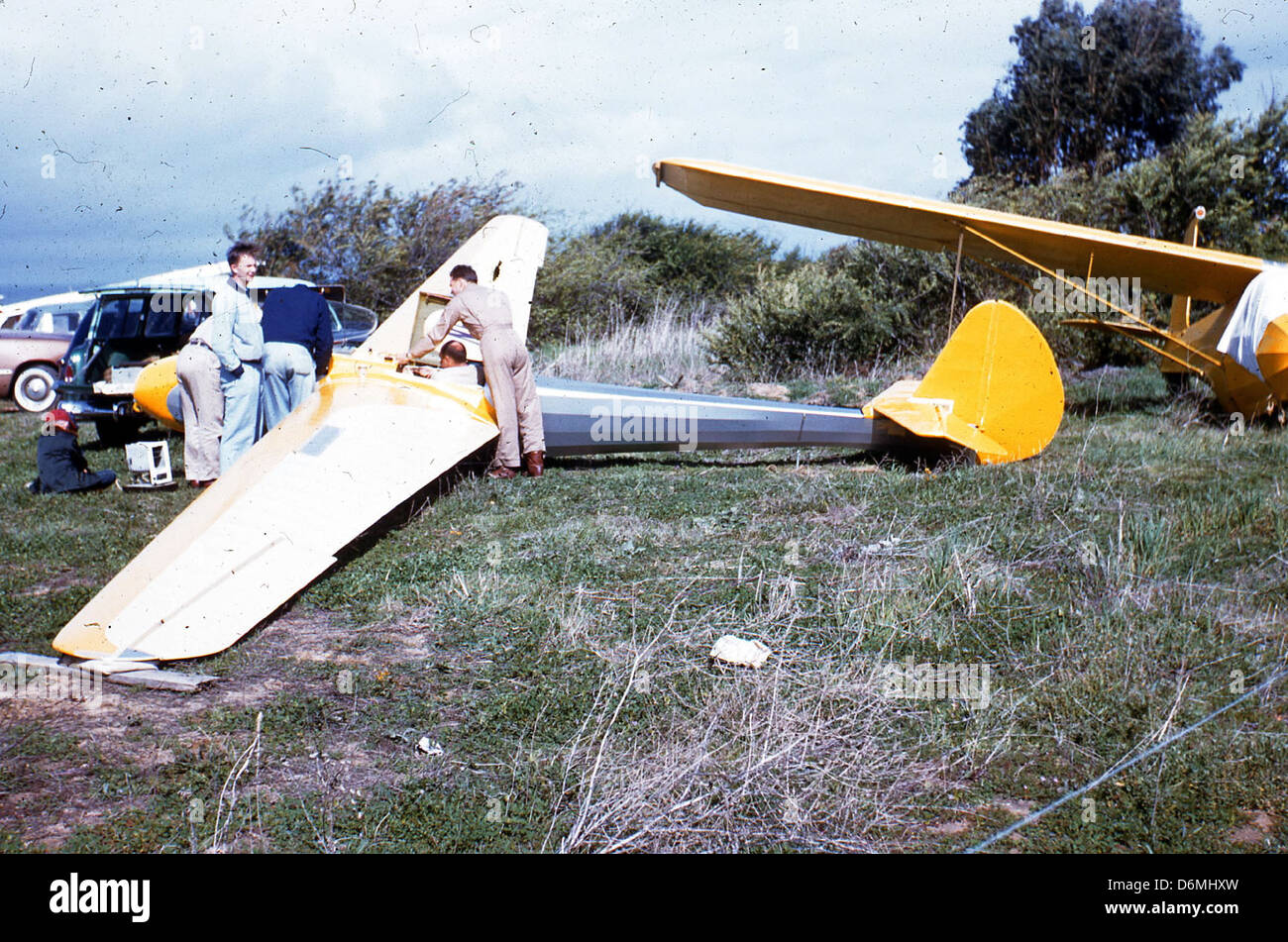 A 1955 photograph of gliders soaring over Torrey Pines, capturing the ...