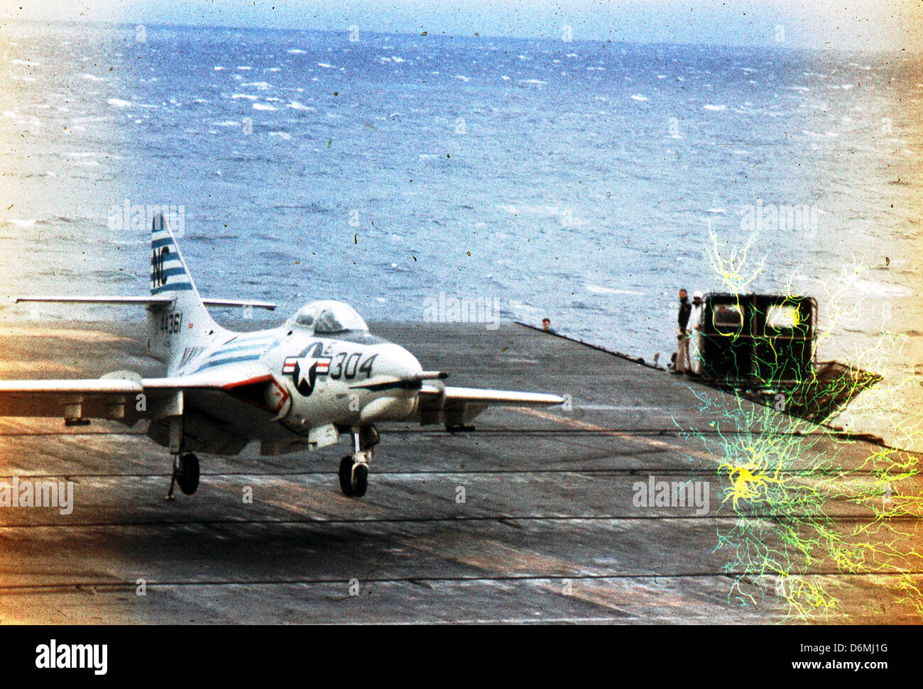 The F9F-8B Panther, assigned to VA-26, is seen aboard the USS Kearsarge ...