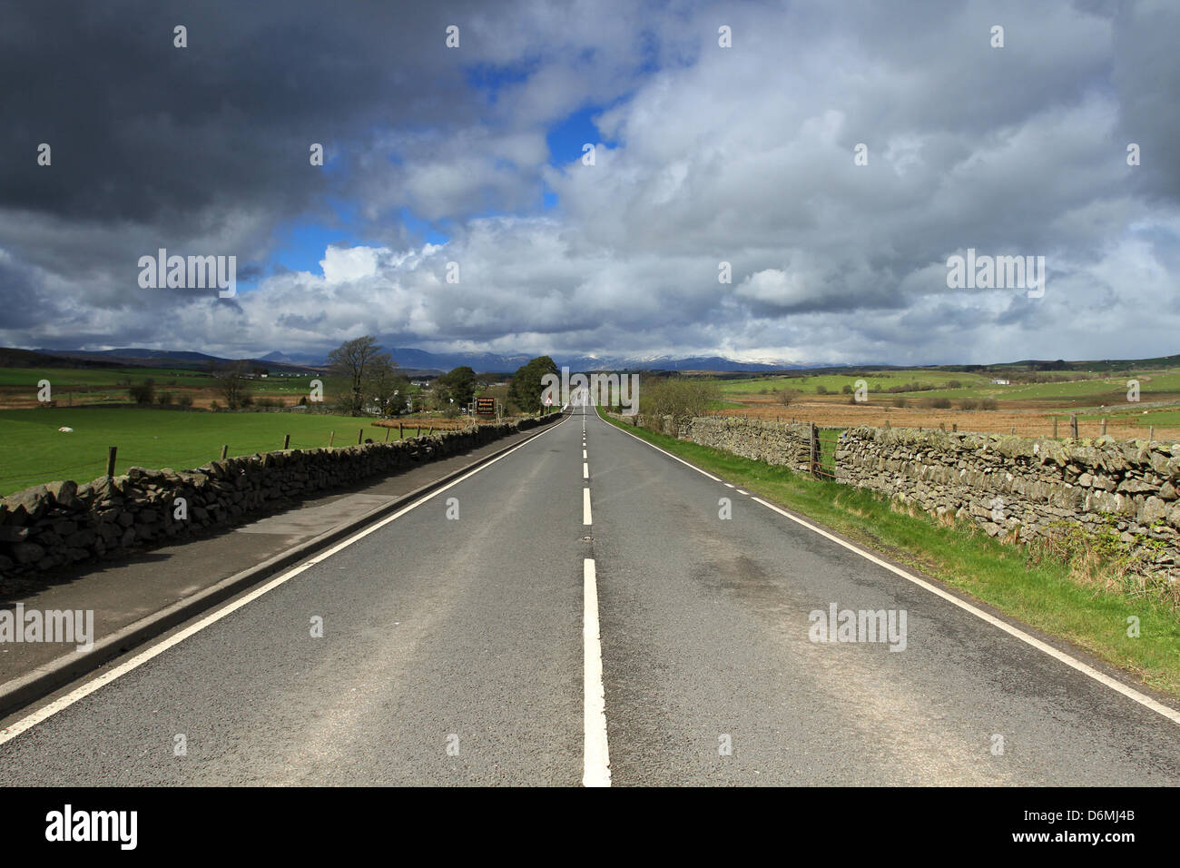 An open road in Wales Stock Photo - Alamy