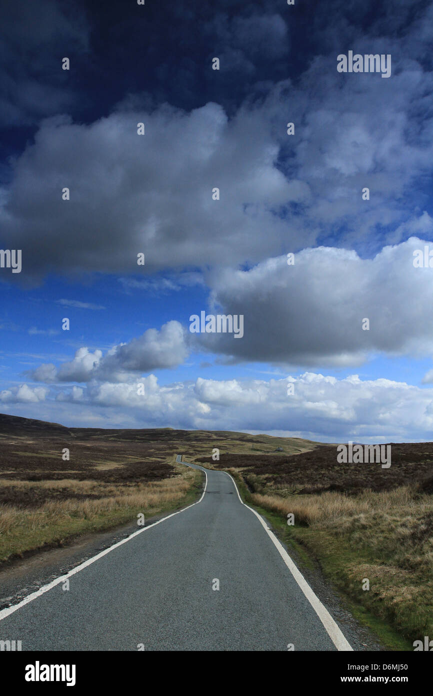 Isolated road in Wales Stock Photo - Alamy