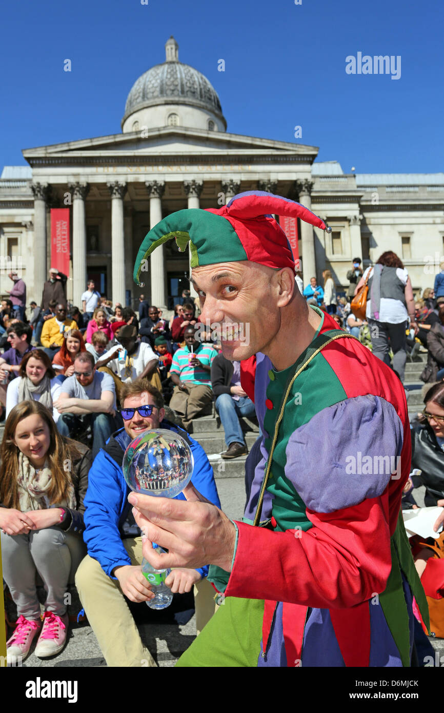 London, UK. 20th April 2013. Traditional English Jester at St. George's ...