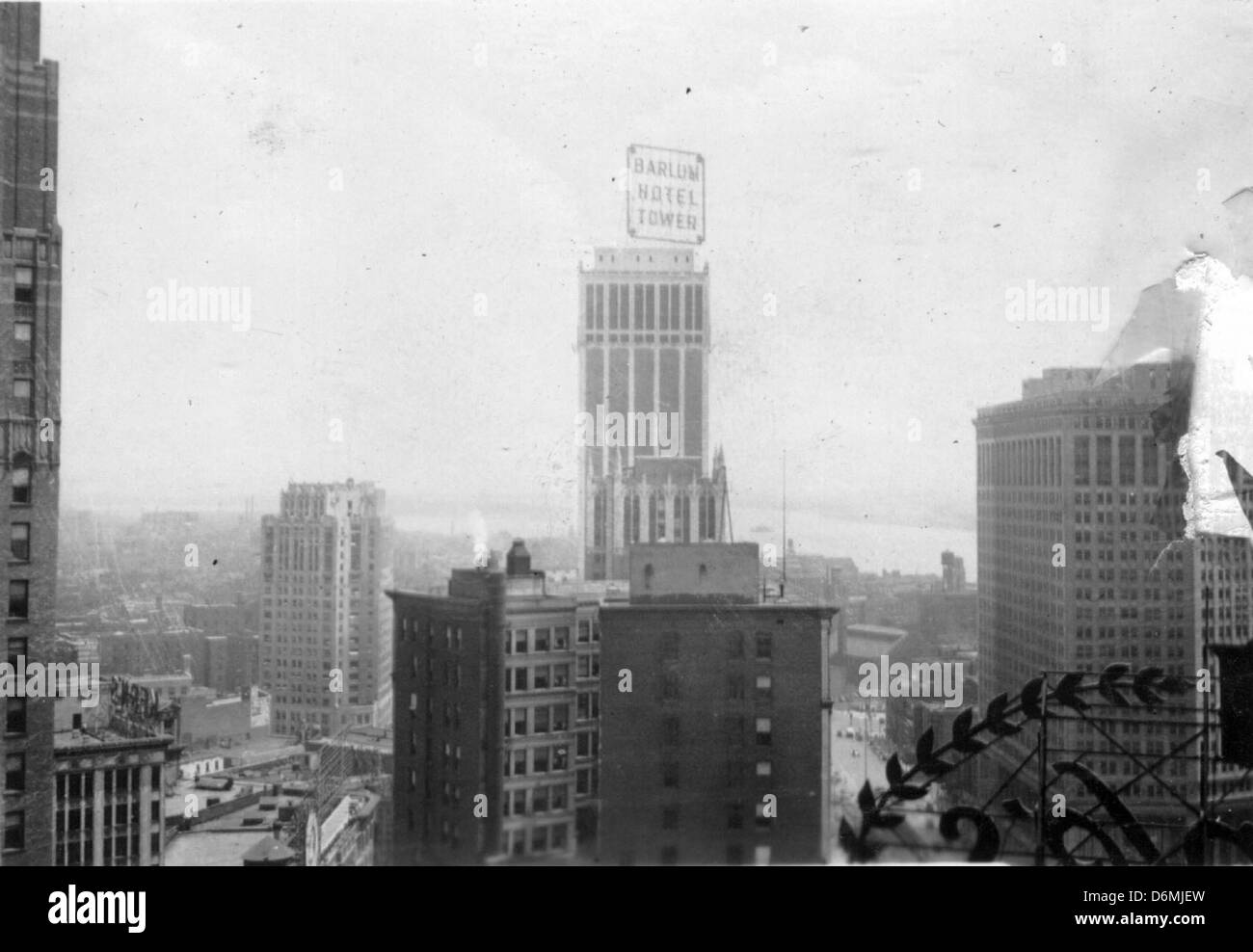 A view of Detroit City, showcasing the city's skyline, infrastructure ...